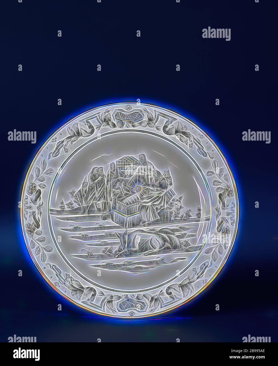 Plate with an image of the Nativity, Porcelain plate, painted on the ...