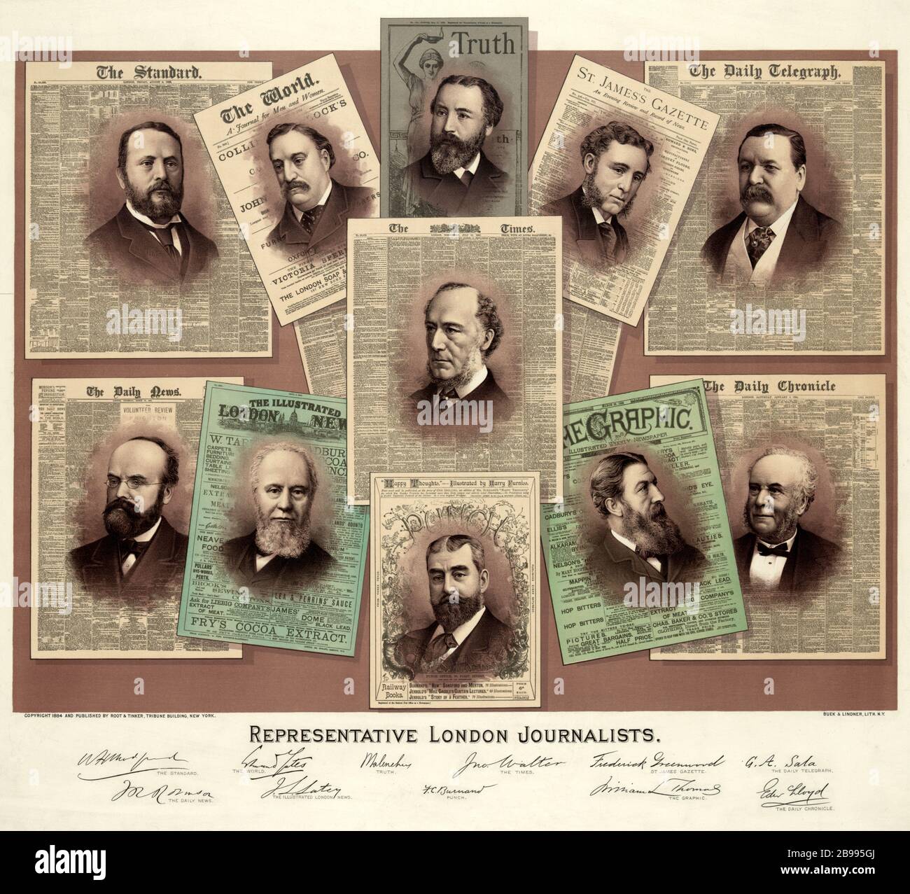 1884, GREAT BRITAIN : The british REPRESENTATIVE LONDON JOURNALISTS ...