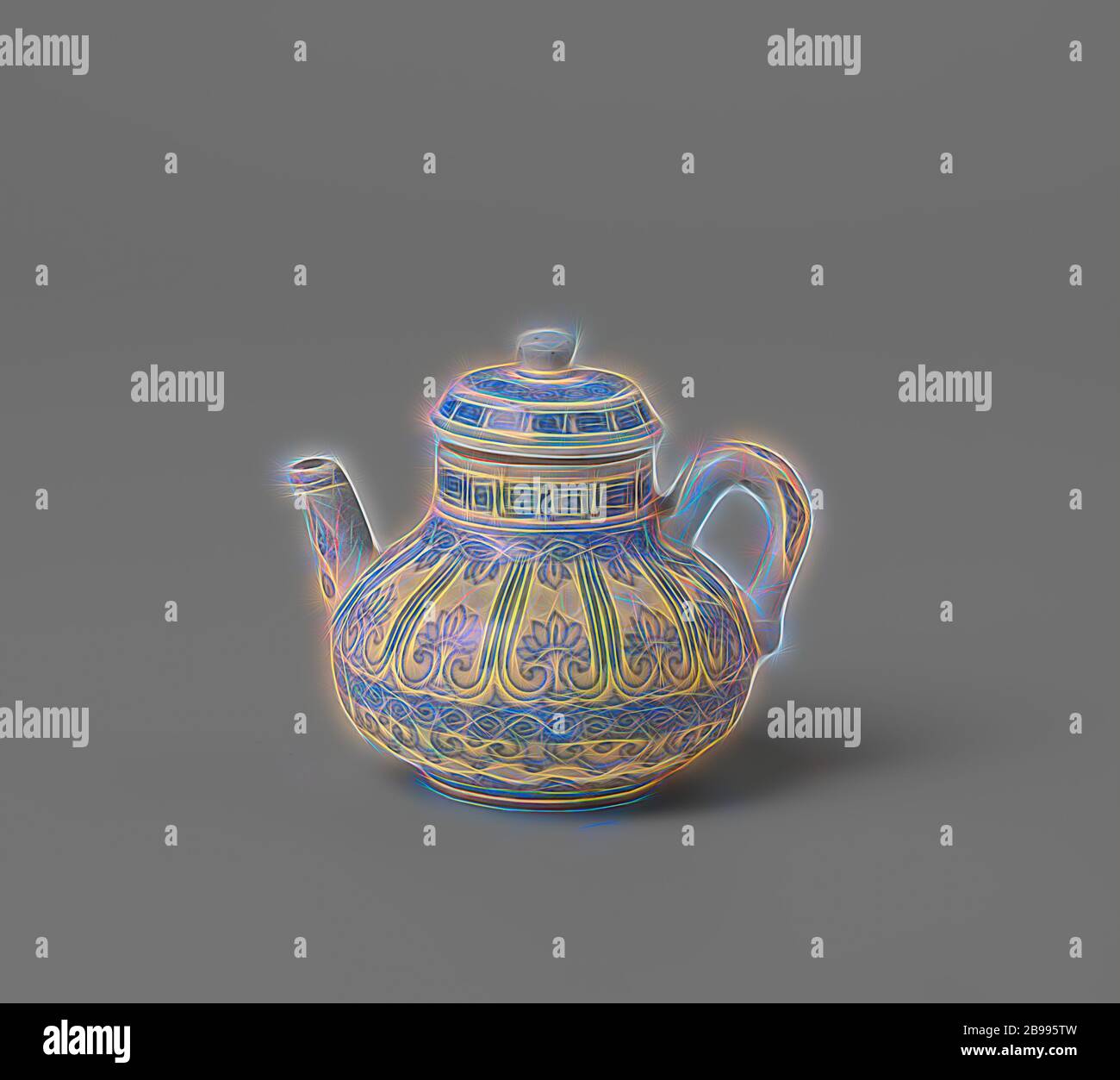 Teapot with stylized lotus scrolls, ruyi motif and ornamental borders ...
