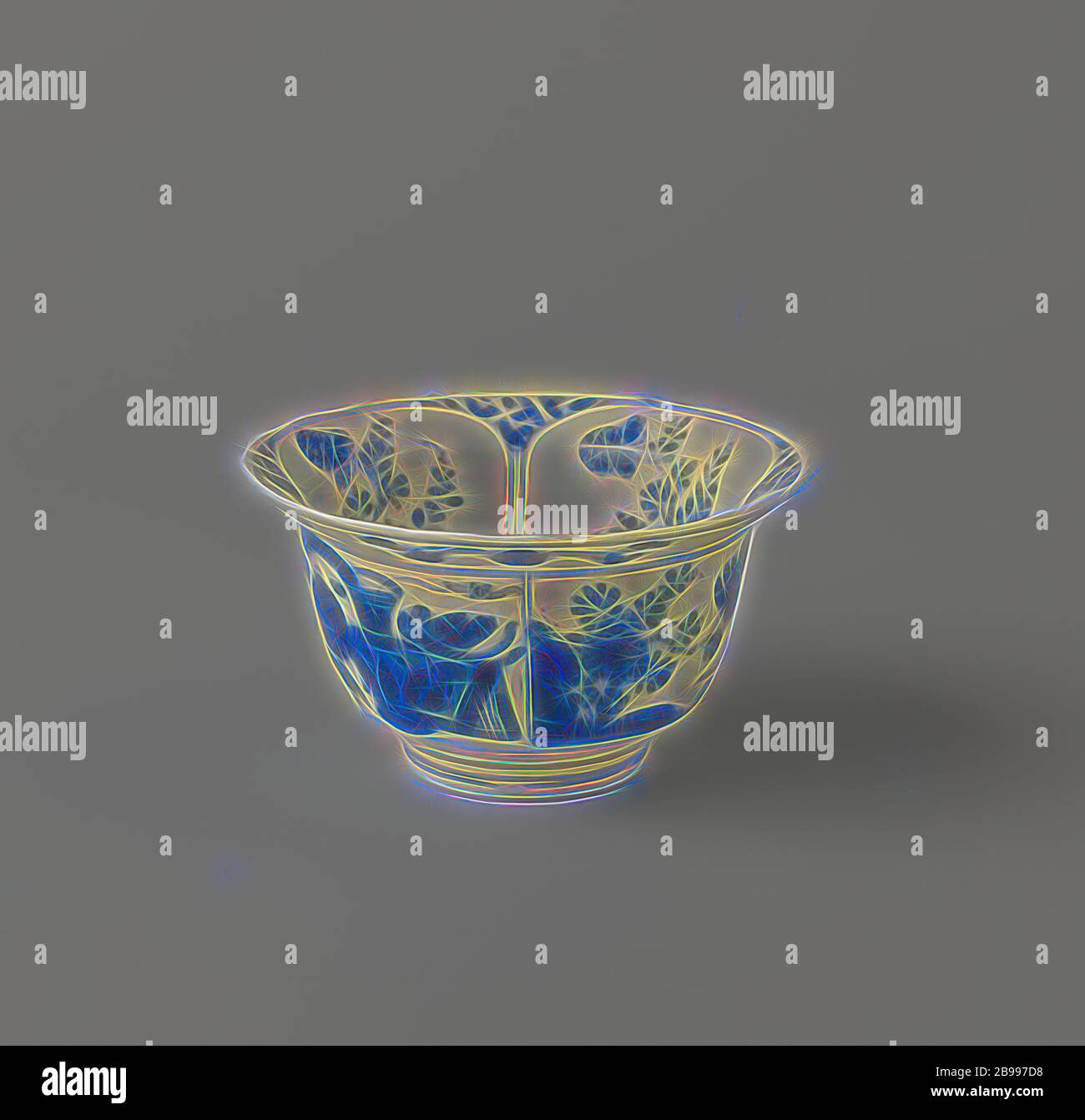 Bowl (folding hat) with flowering plants and auspicious objects, Bowl ...