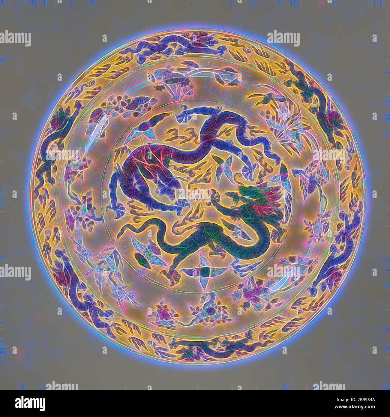 Medallion two pearl chasing dragons hi-res stock photography and images ...