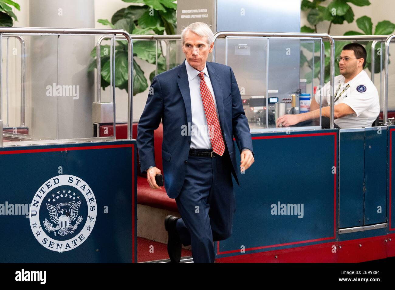 U.S. Senator Rob Portman (R-OH) walks towards the Senate Chamber Stock ...