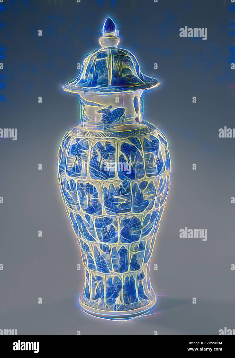 Baluster covered vase with landscapes in panels, Baluster-shaped ...