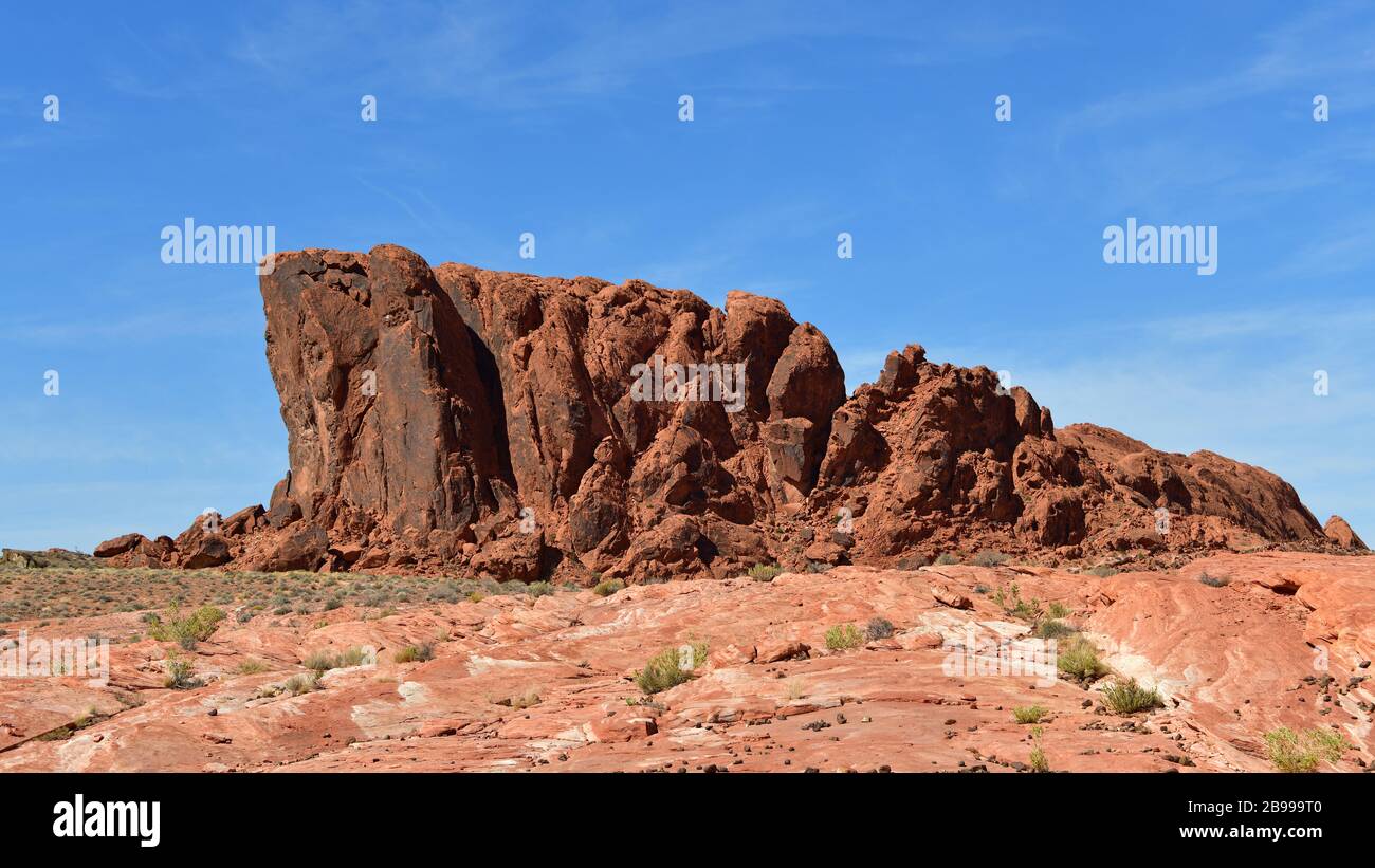 Reddish rock formation in the Valley of Fire State Park in the Clark ...