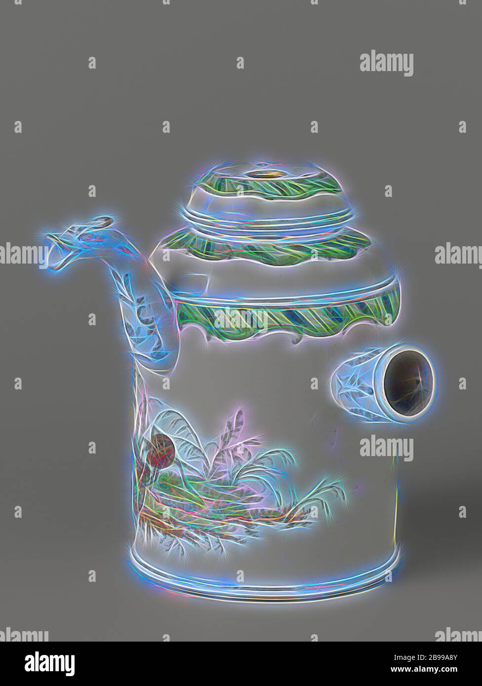 Chocolate pot Chocolate jug Chocolate jug, painted with shells, a snail ...