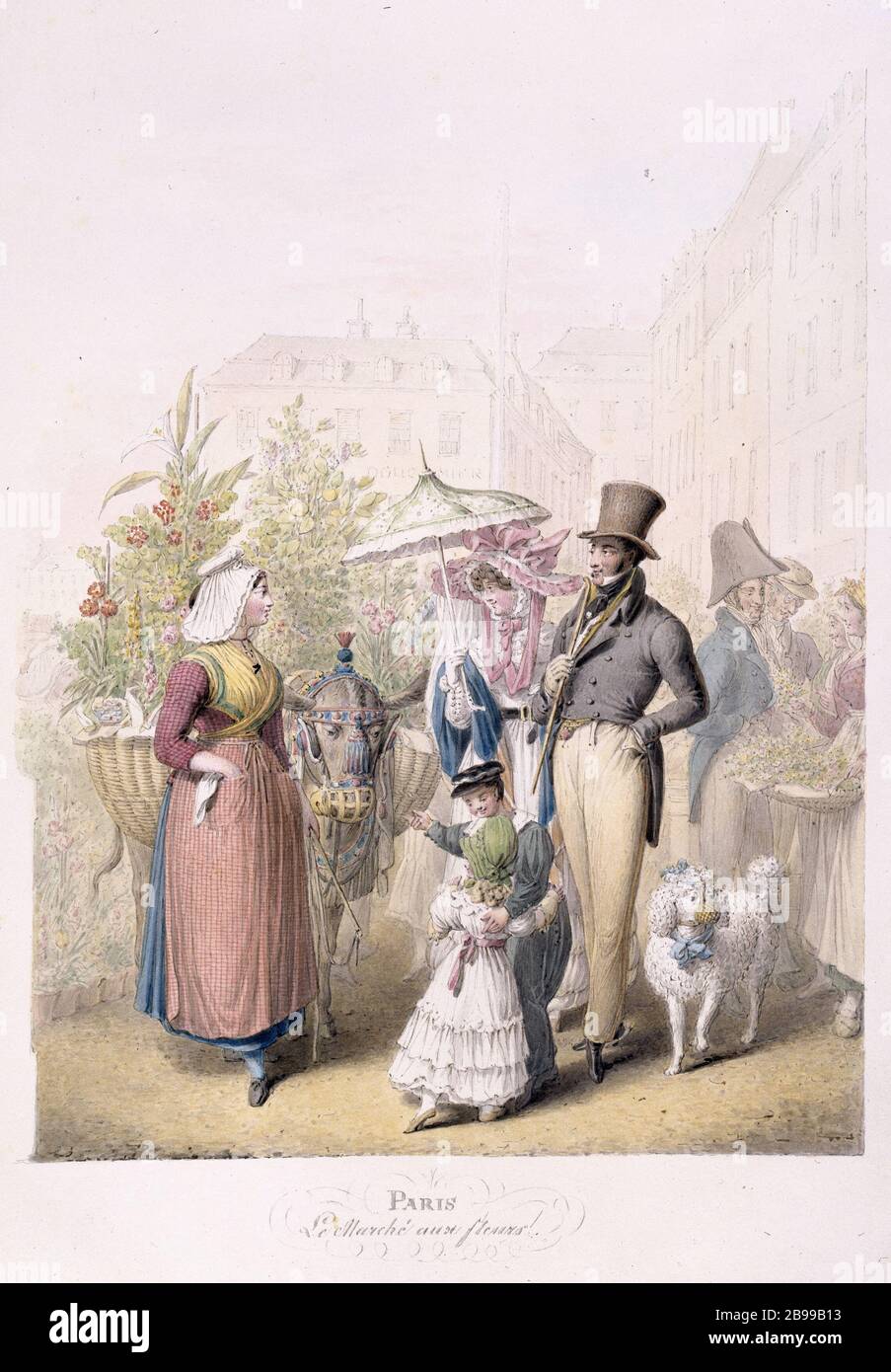 TABLE PARIS - THE FLOWER MARKET Georg Emmanuel Opitz (ou Opiz, 1775 ...