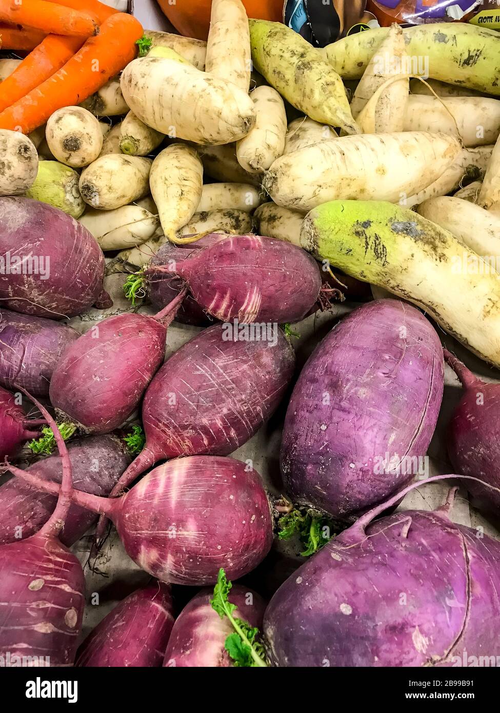 Fresh farm natural vegetables, daikon, Non-GMO. Studio Photo Stock ...
