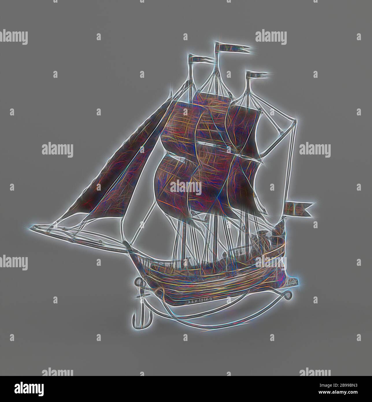 Ship of silver, three-master, Ship of silver. A three-master under full ...