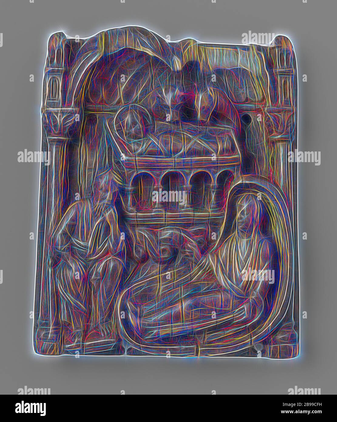 Relief with the Nativity Relief with the birth of Christ, The stable is ...