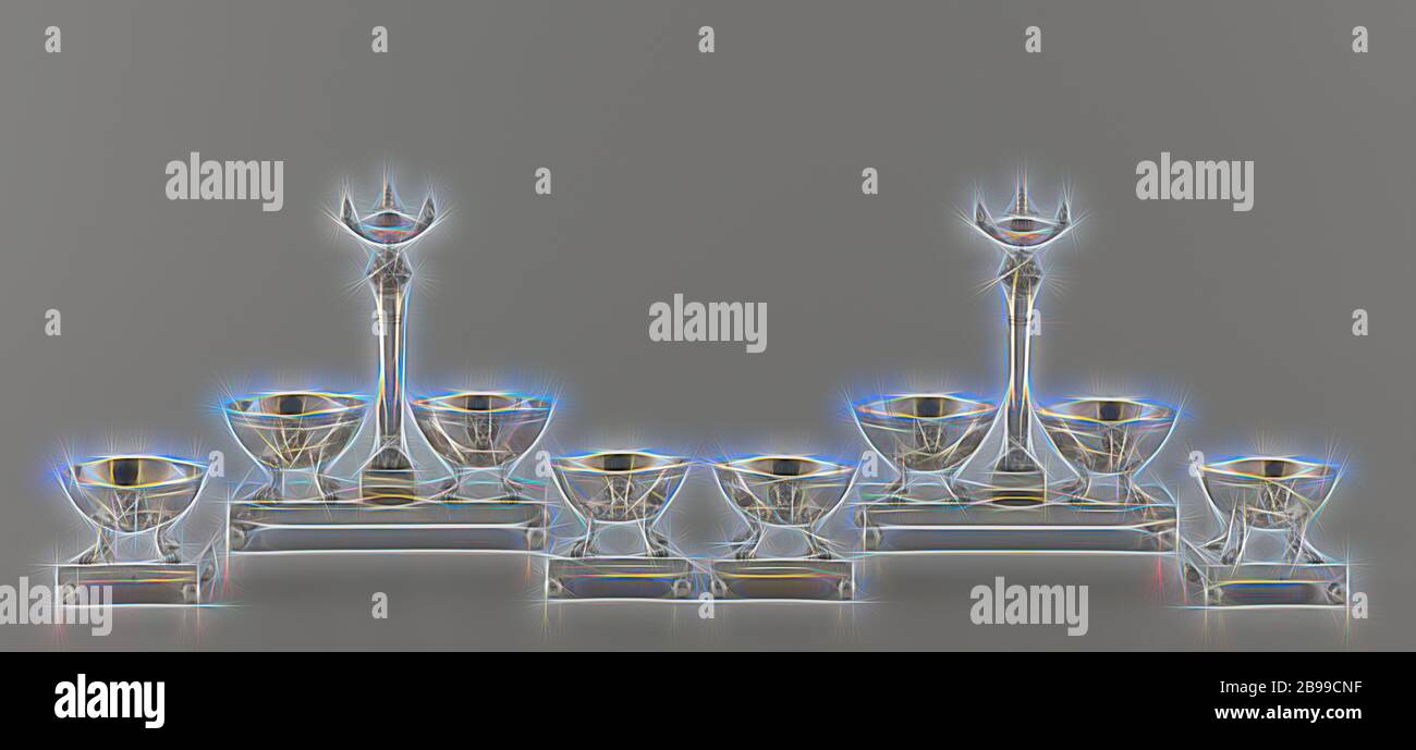 Salt vessel of silver on pedestal, Salt vessel of silver. On a ...
