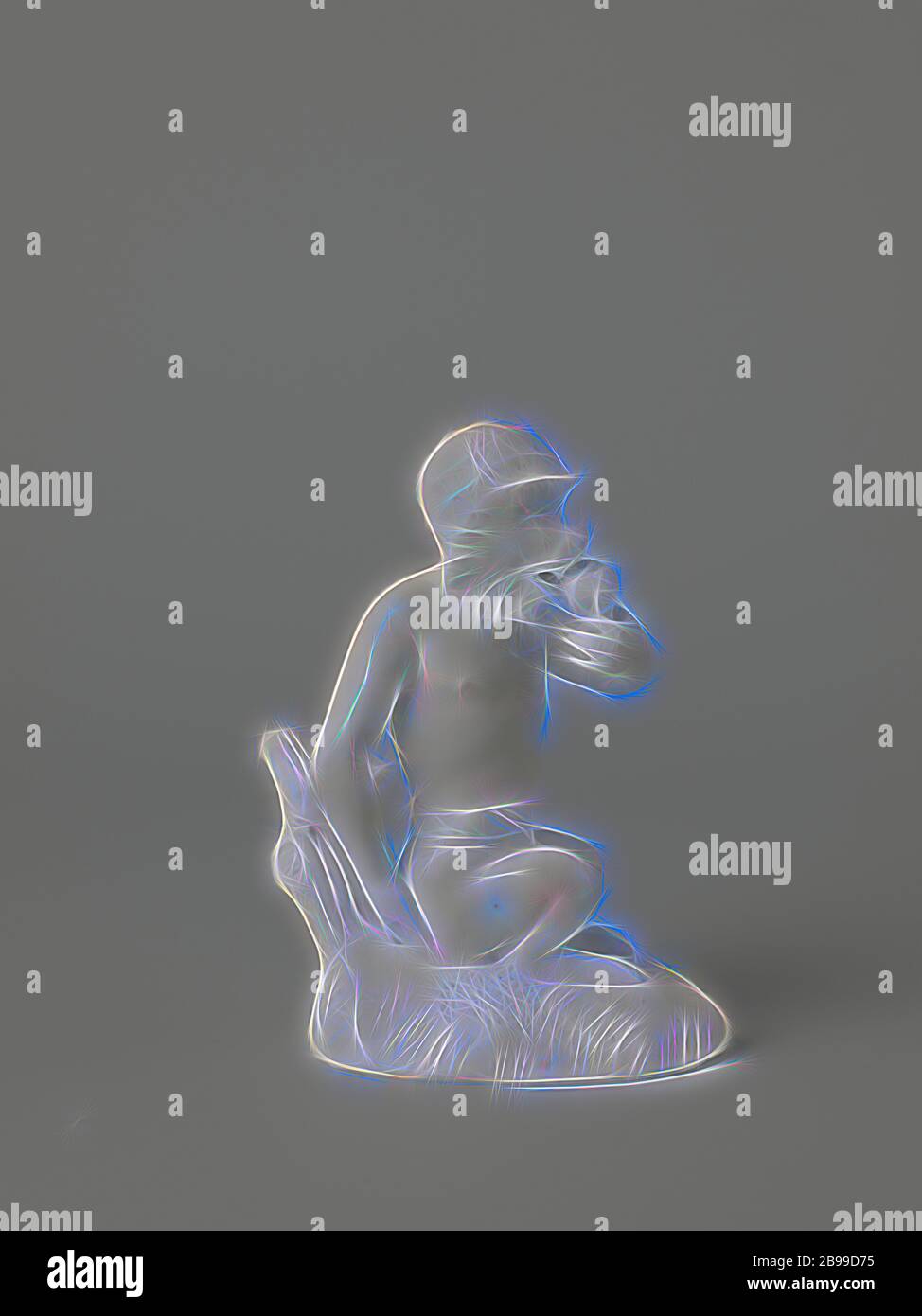 Figure of a monkey, Image of porcelain in the shape of a squatted ...