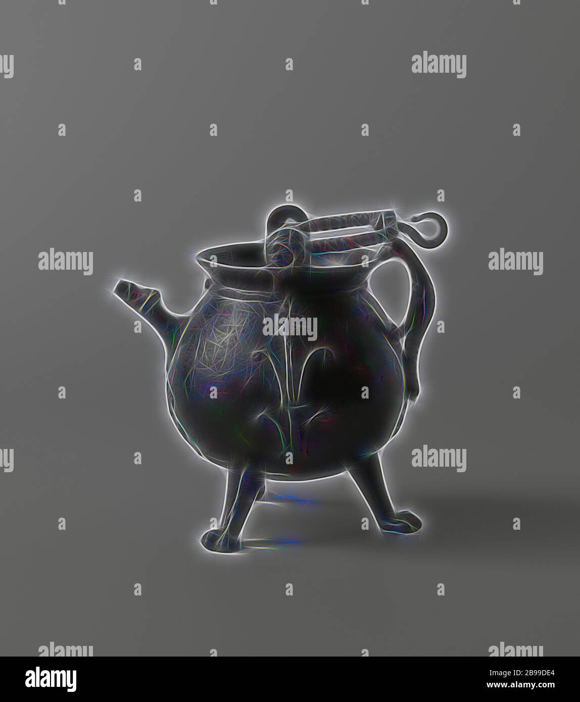 Cooking pot decorated with three stylized vegetative motifs and French ...