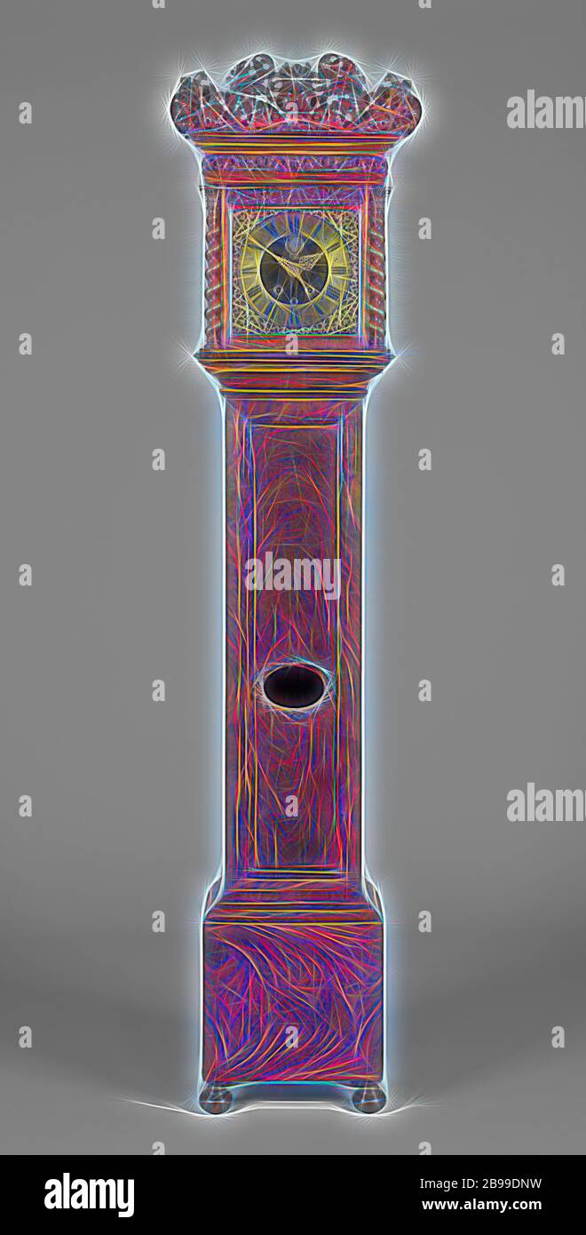 Longcase clock Standing clock, Standing clock glued with burr walnut on ...