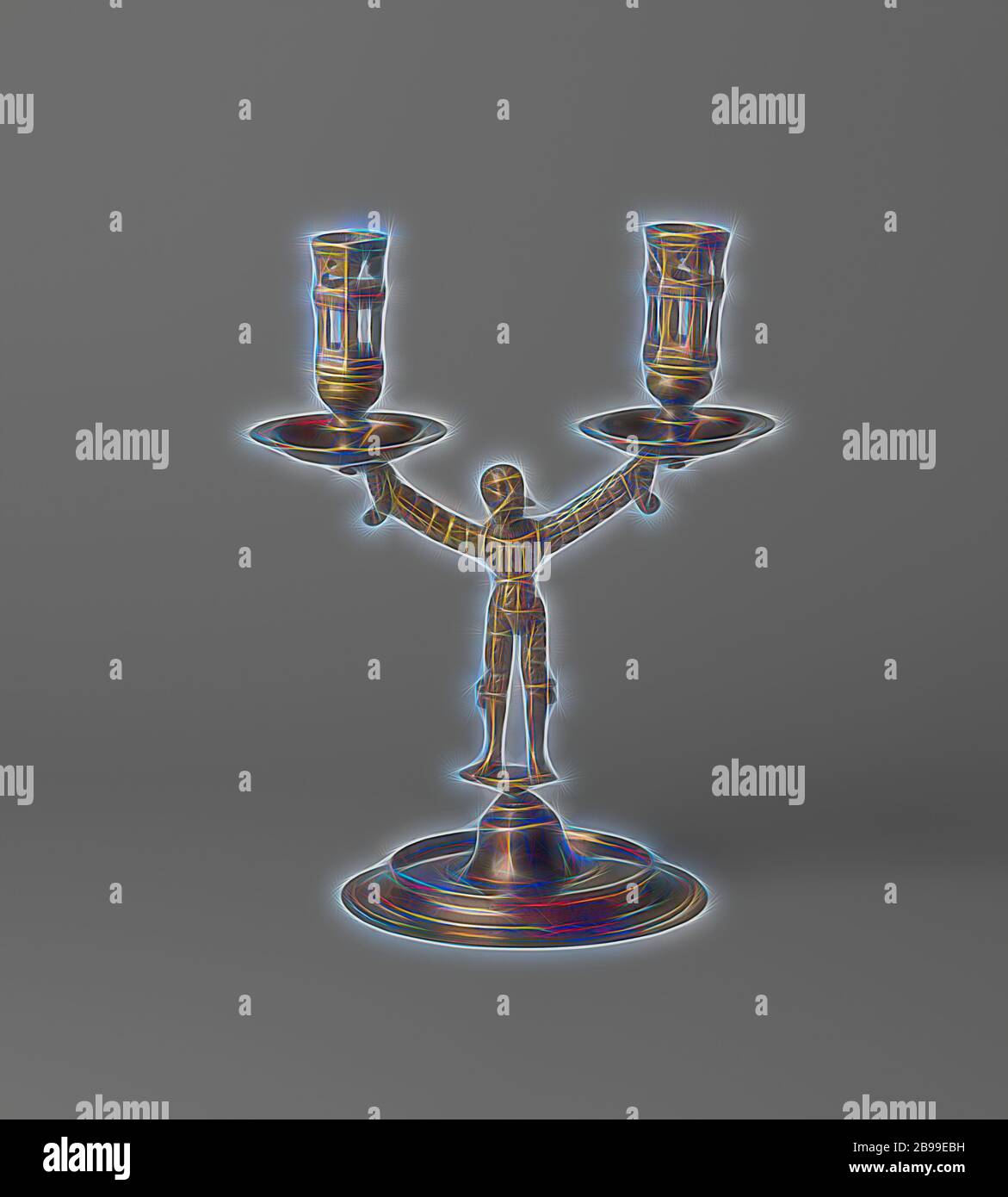 Two-armed candlestick with a figure of a country man, The candlestick ...