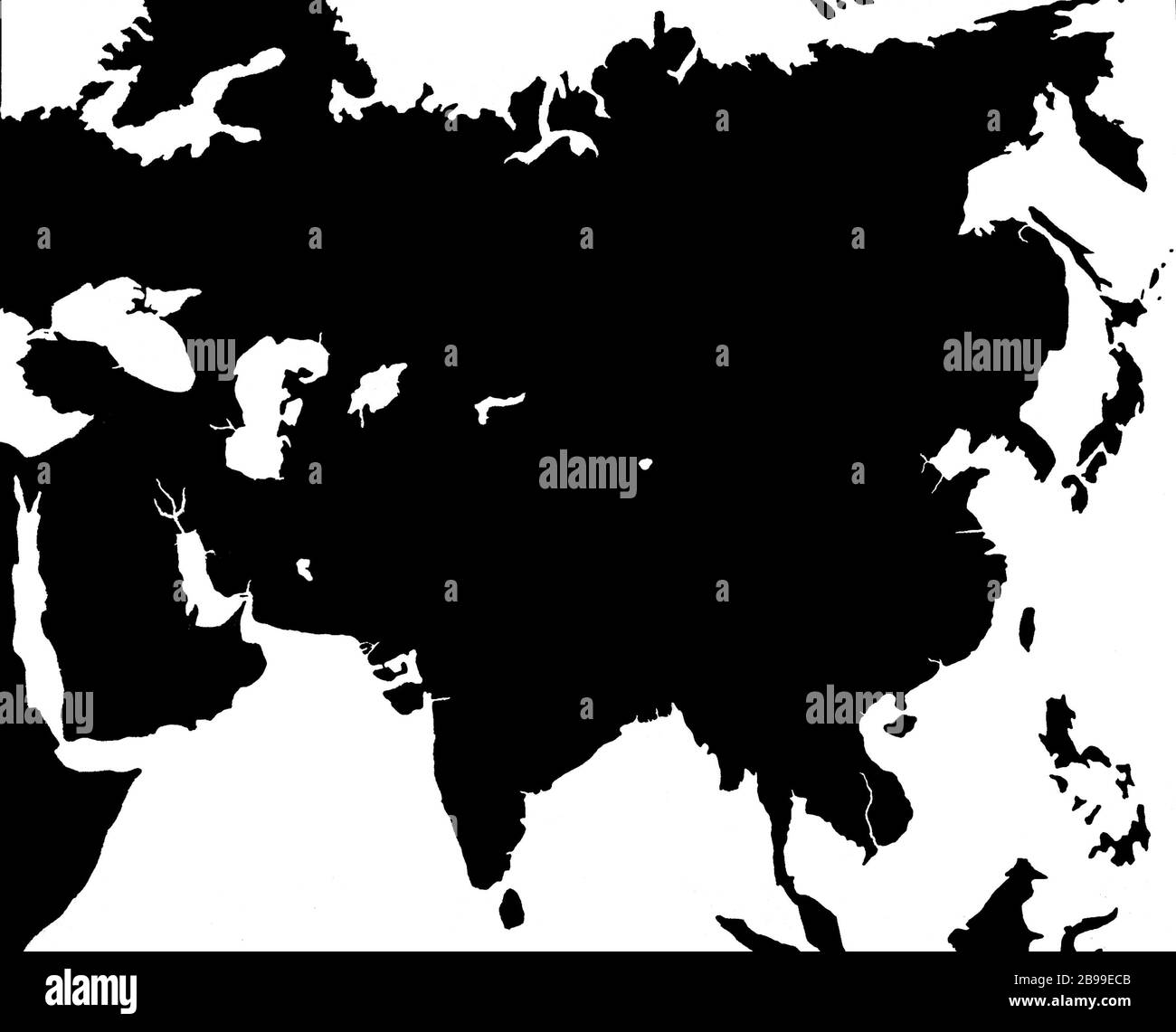 Silhouette of Asia, map Stock Photo - Alamy