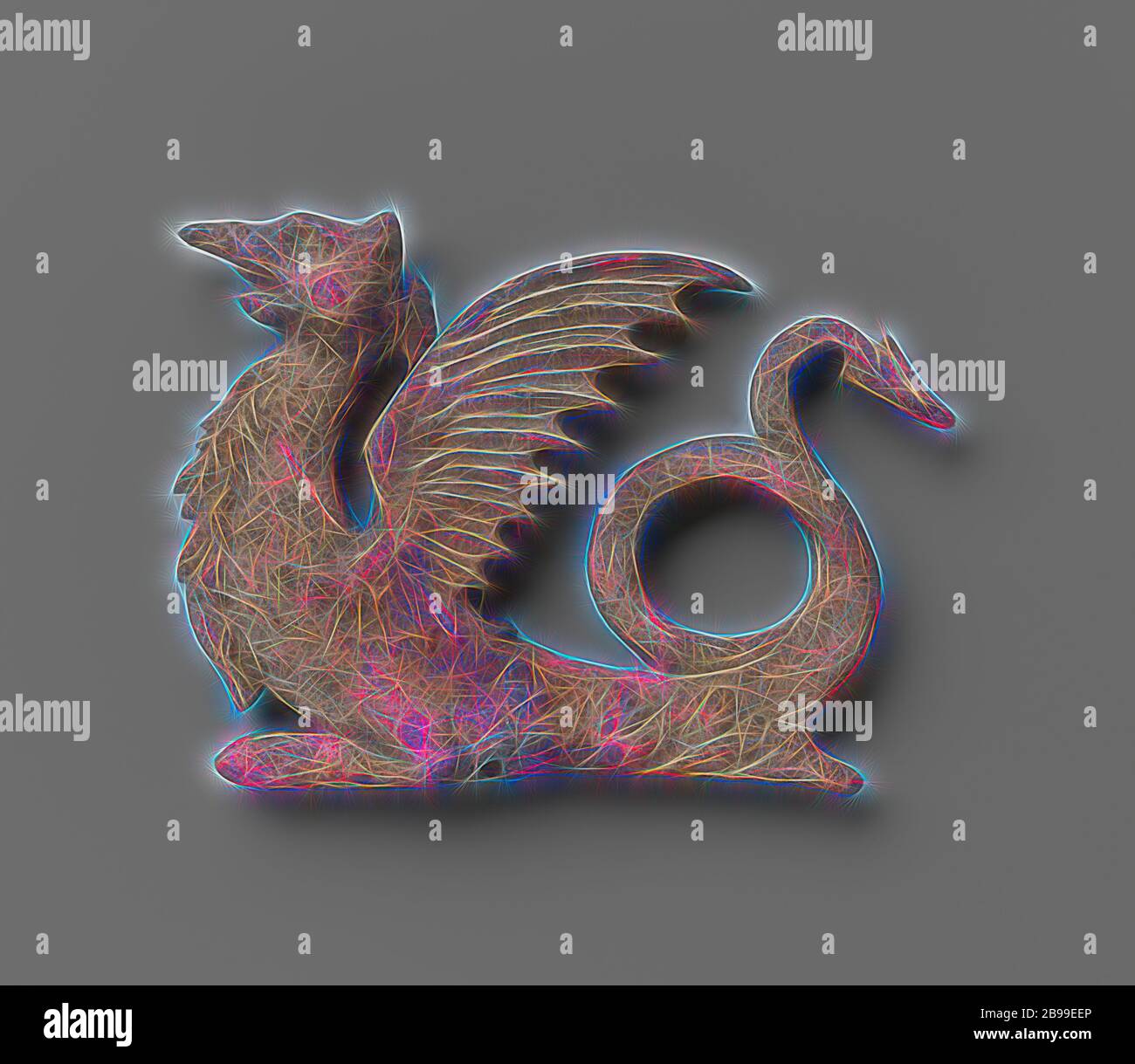 Lead sundial dragon, Lead dragon, part of the iron sundial., c. 1650, h ...