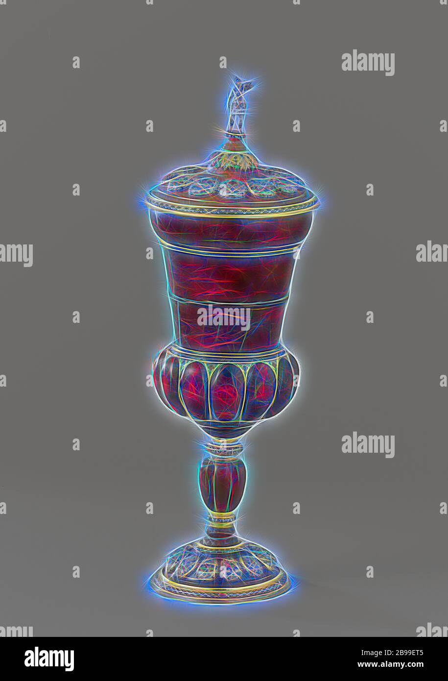 Lidded goblet, Goblet with an alliance weapon, Goblet with amber lid ...