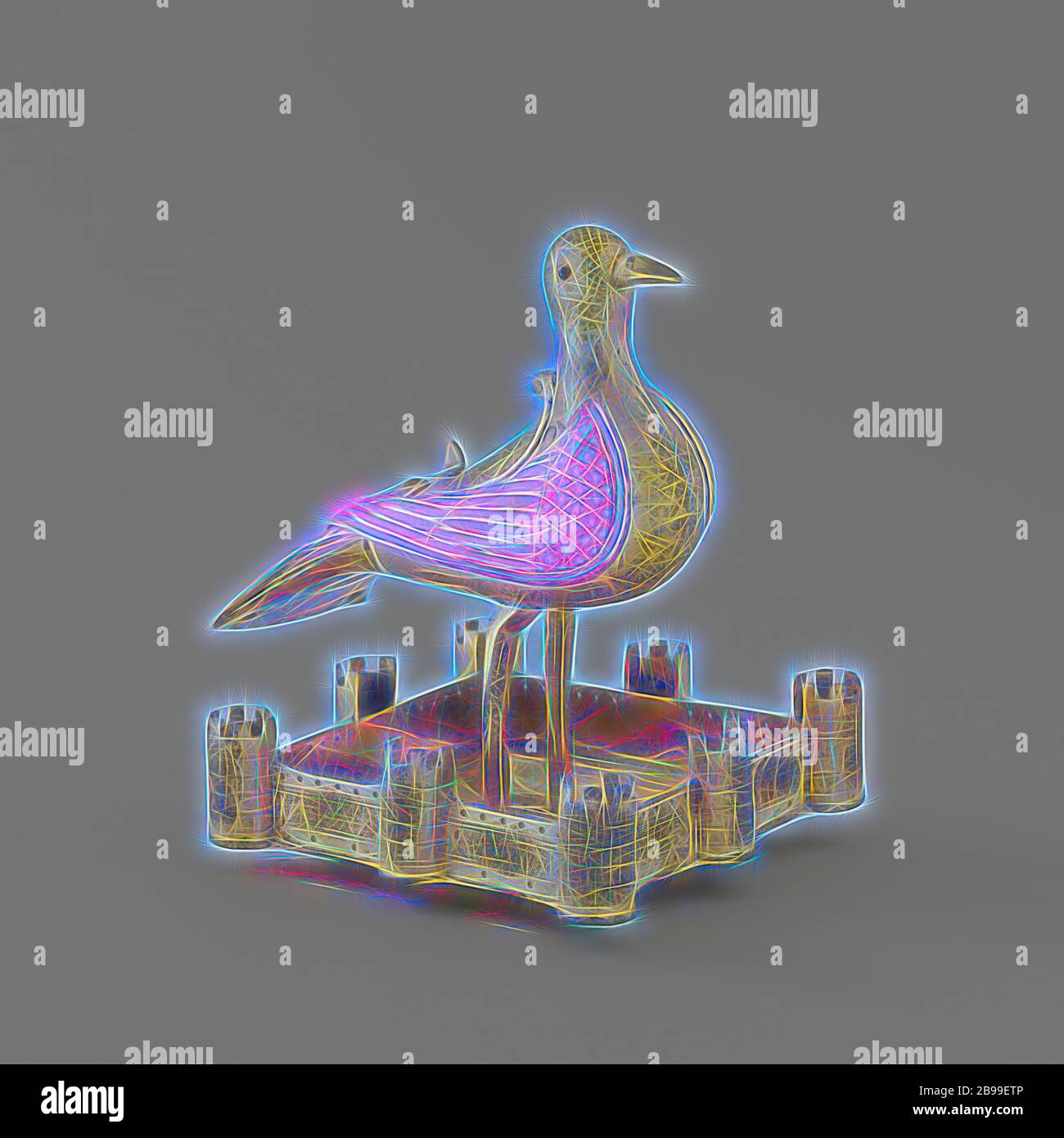 Dove Pigeon in square bowl, Eucharistic pigeon in gilt copper and ...