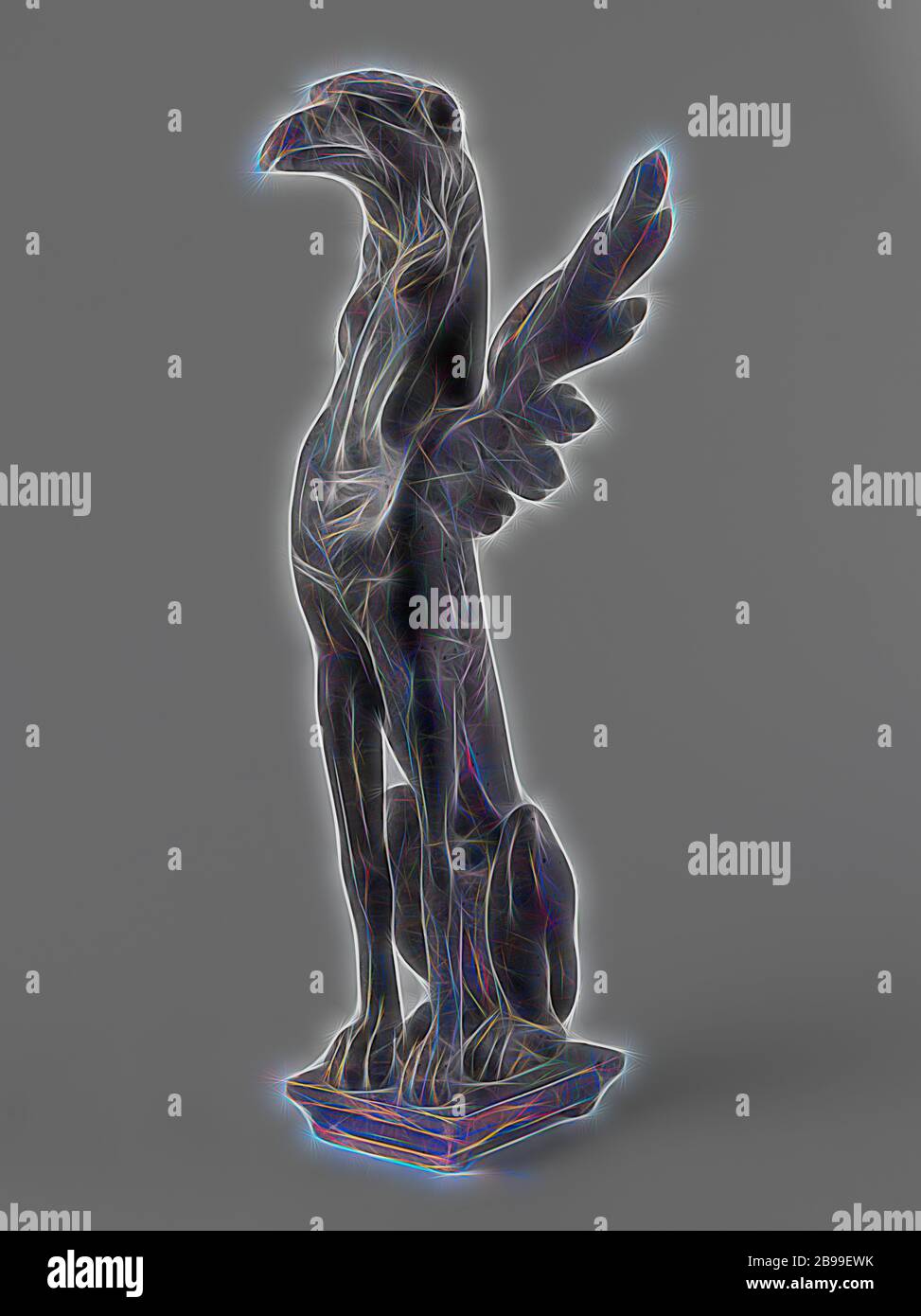 Griffin with accompanying velvet pedestal, On a rectangular skirting ...