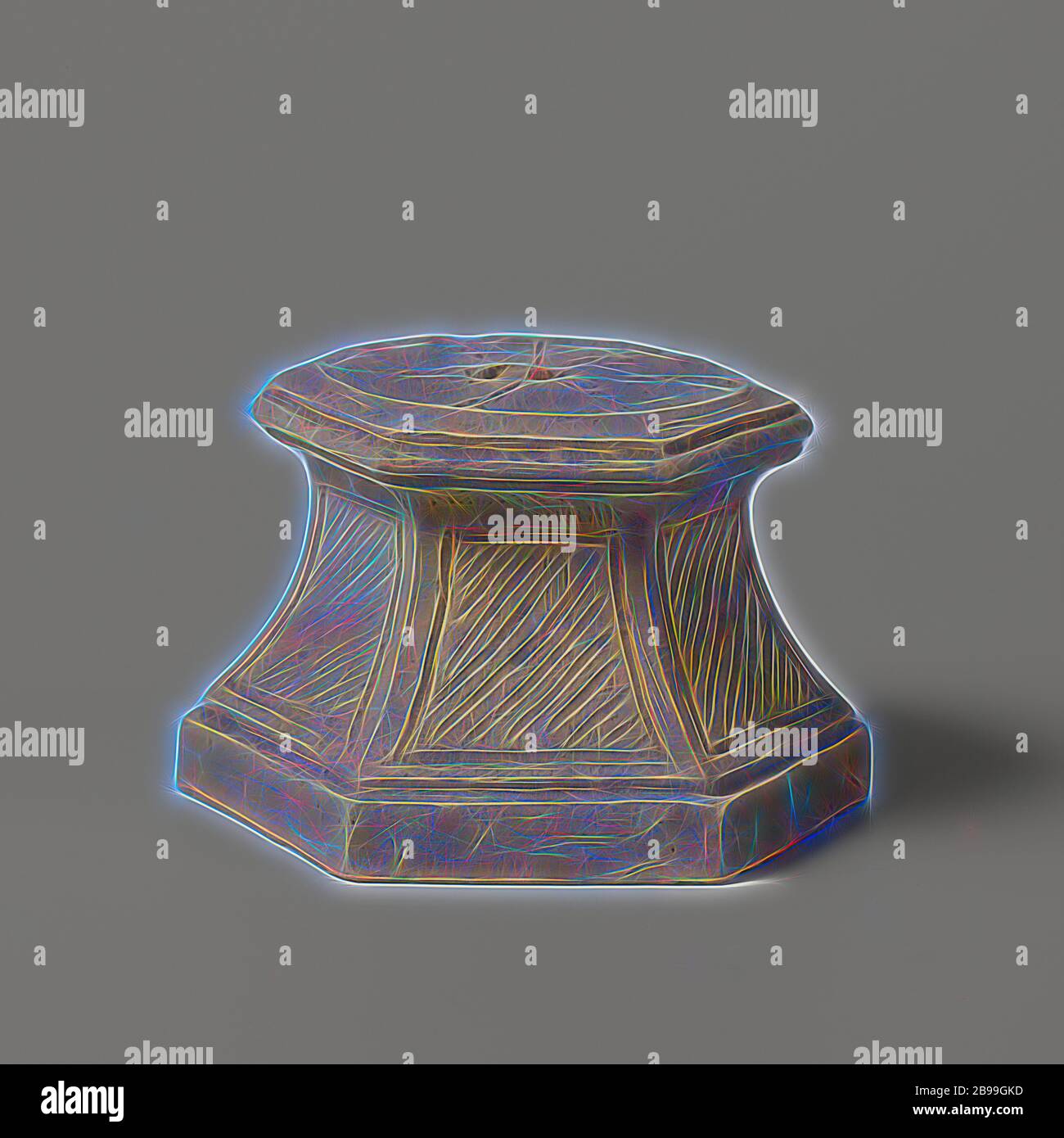 Hexagonal base of clay, belonging to Design for a flower standard ...