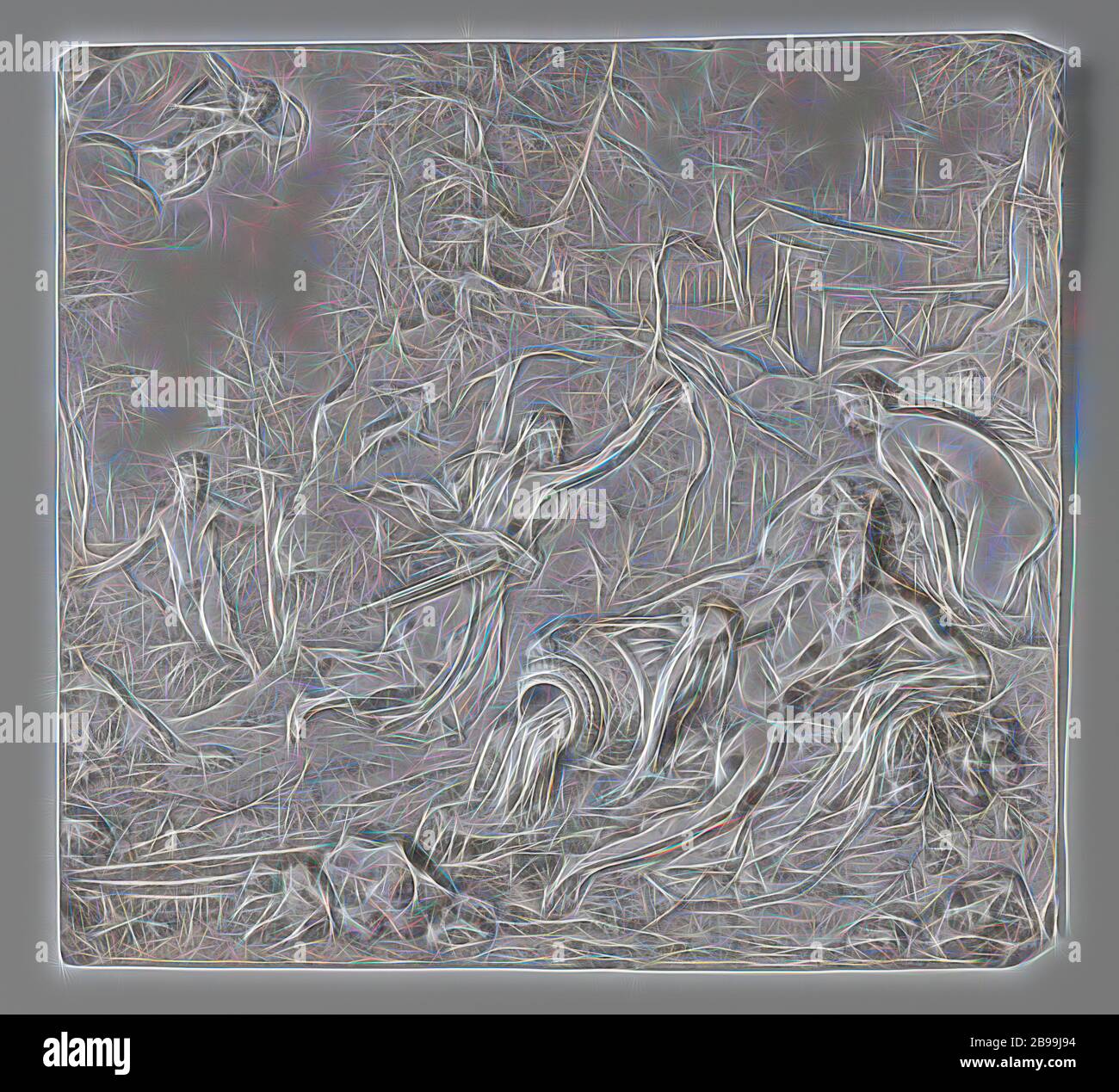 Pan and Syrinx, A rectangular silver plaque with the representation of ...