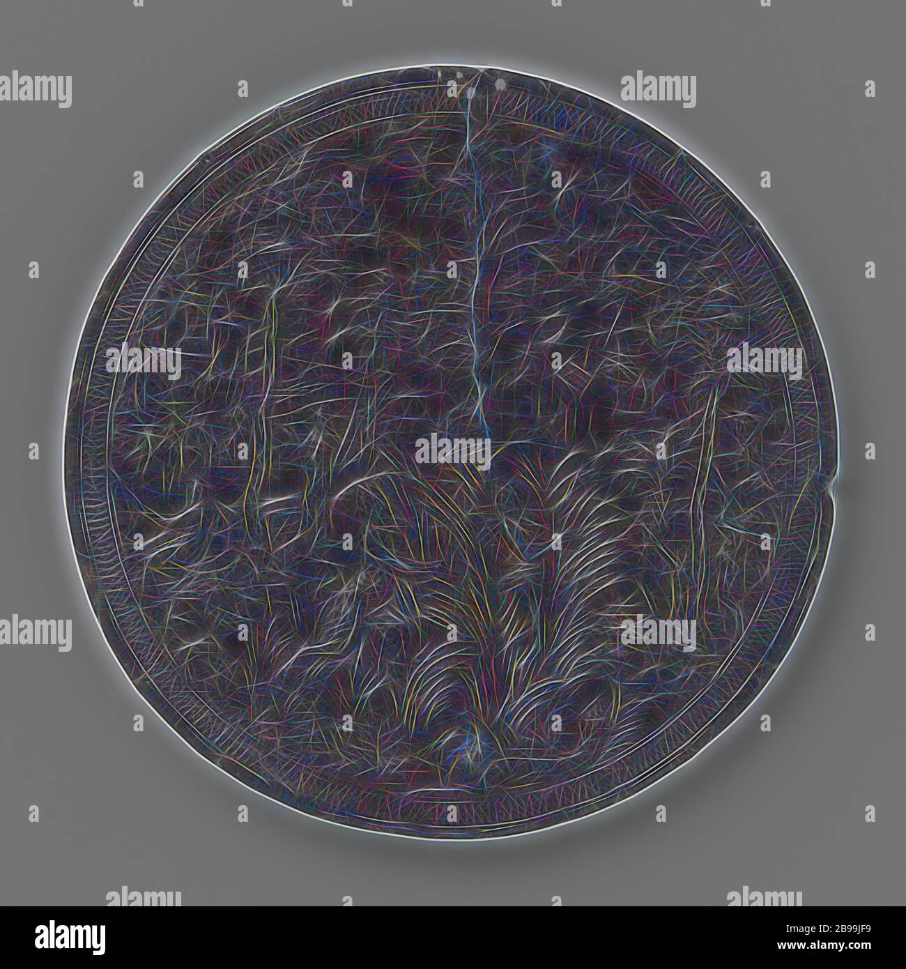 Plaque with Pan and Syrinx, A round plaque of lead with a ...