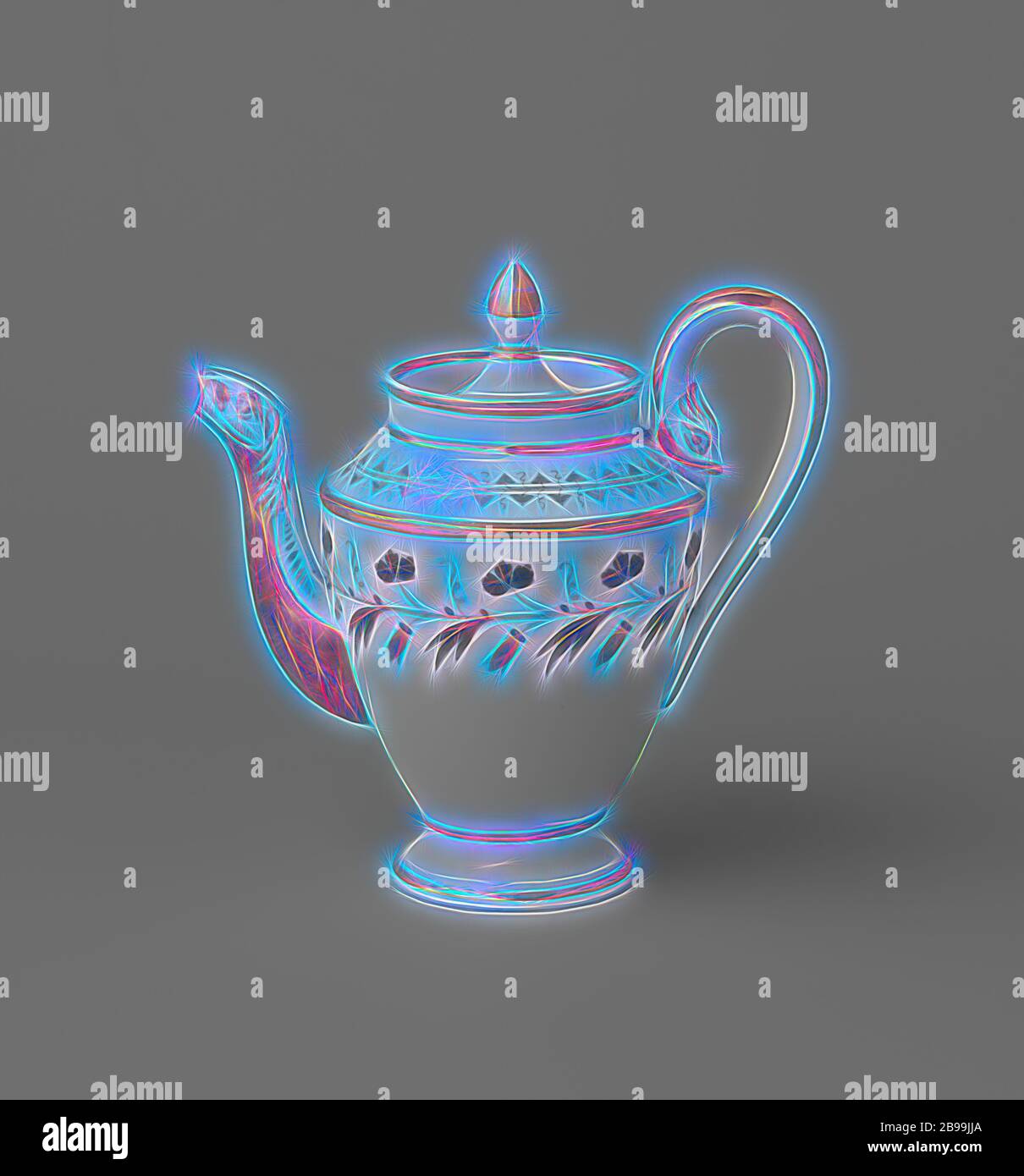 Teapot with a foliate scroll, Teapot with porcelain lid on high ...