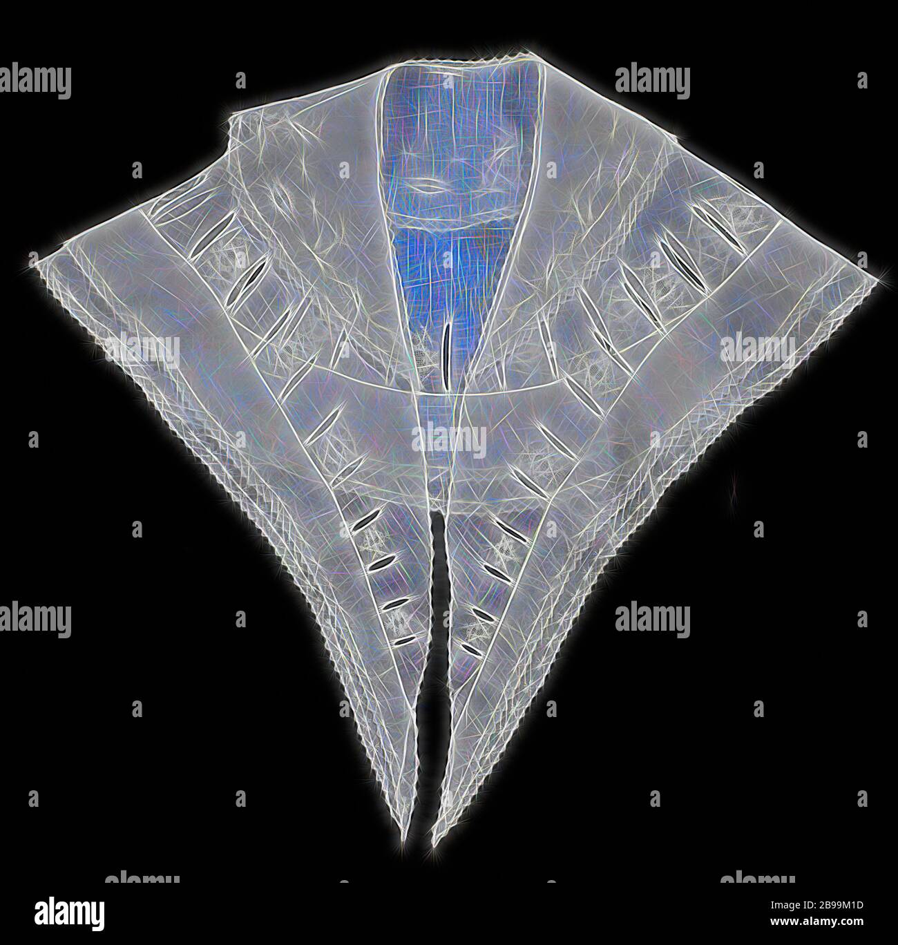 Fichu with small shawl collar, made of linen batist decorated with ...