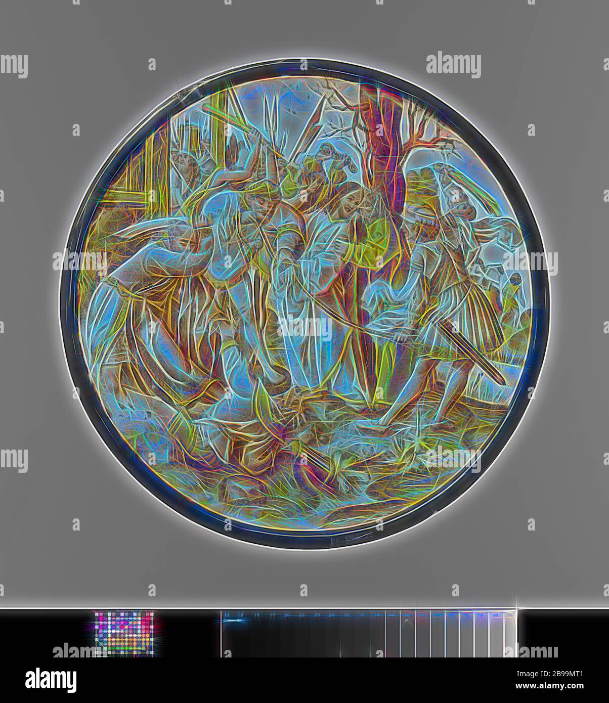 The Judascus, round stained glass window with representation in ...