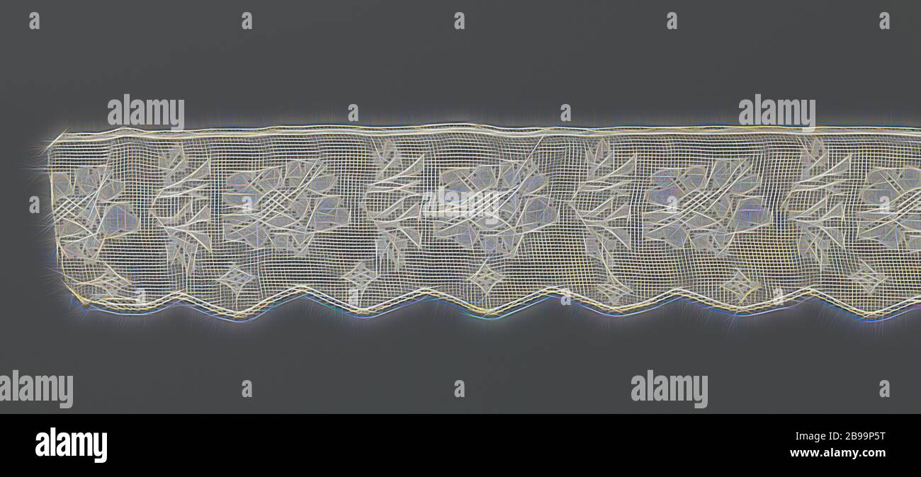 Strip fillet lace with flower and star-shaped flower, Strip natural ...