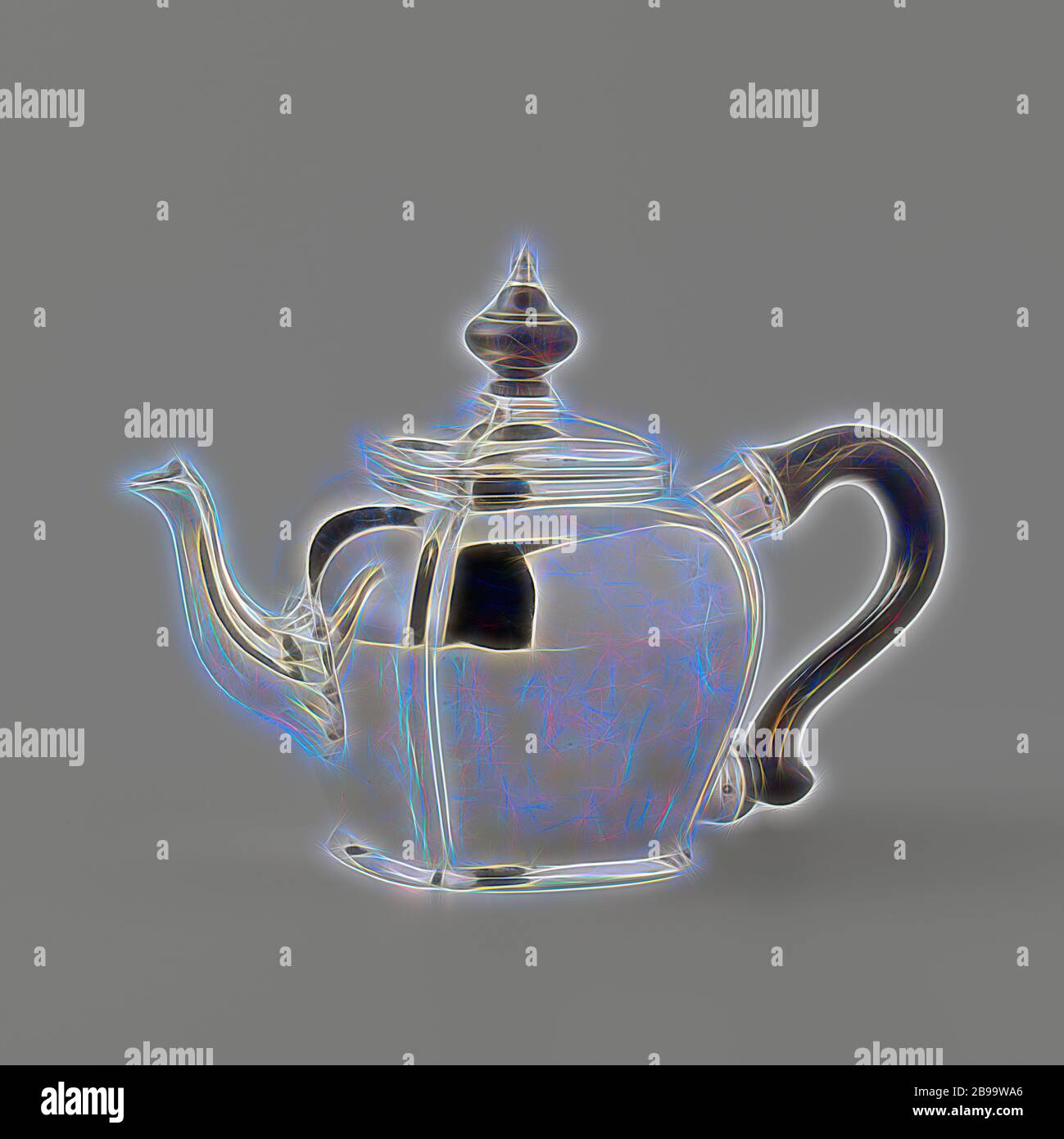 Pull pot, four-sided, with swiveled corners, with handle and lid knob ...