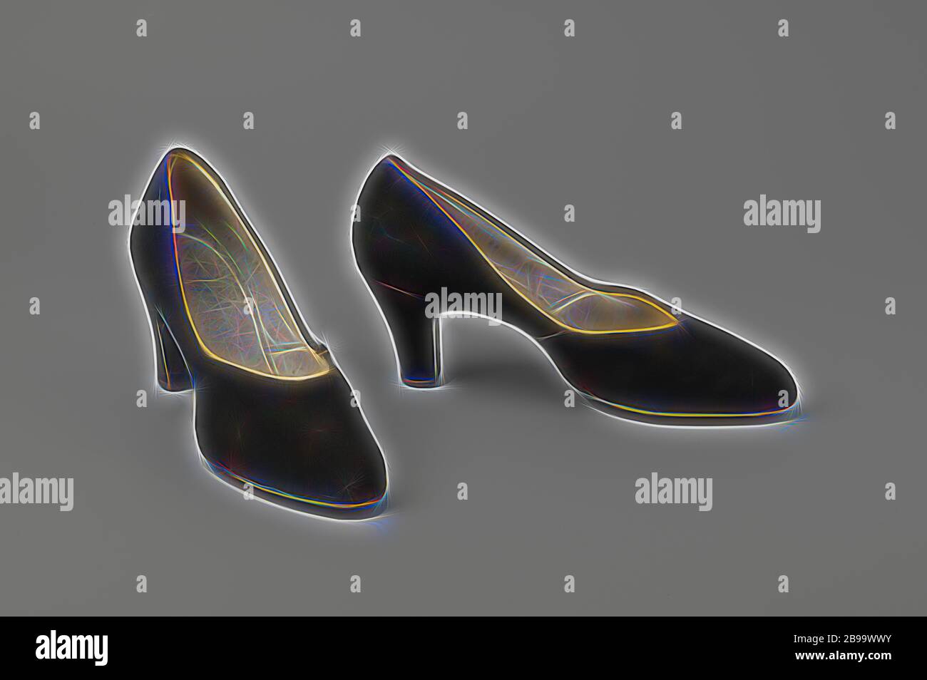 Women's shoe made of black ripped silk with high heel, Women's shoe ...