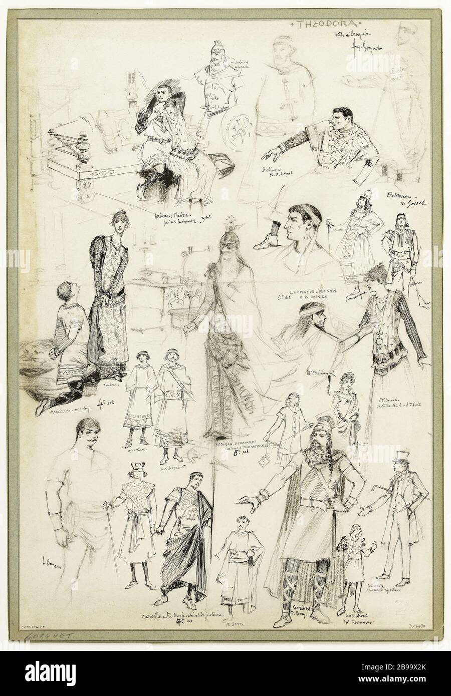 Sketch Education: Sarah Bernhardt and performers of "Theodora" by ...