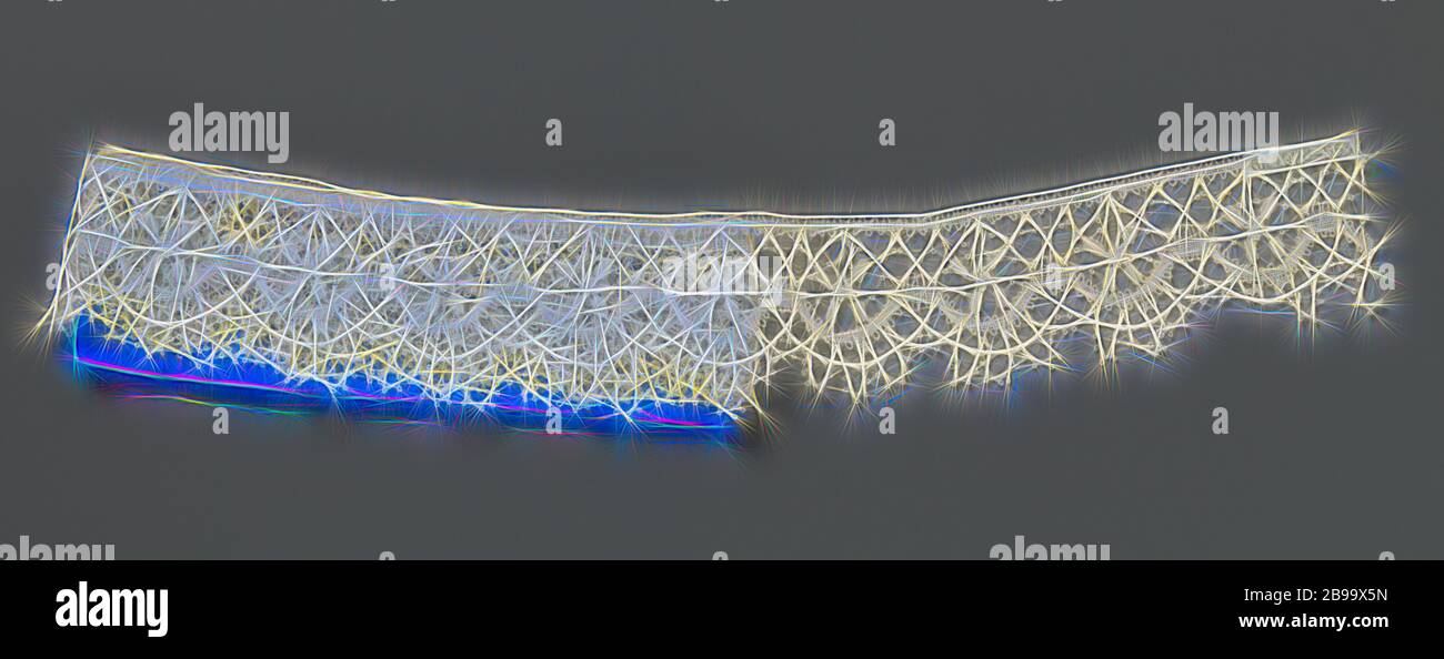 Strip of spool lace with crosses of four blocks made of form strokes ...
