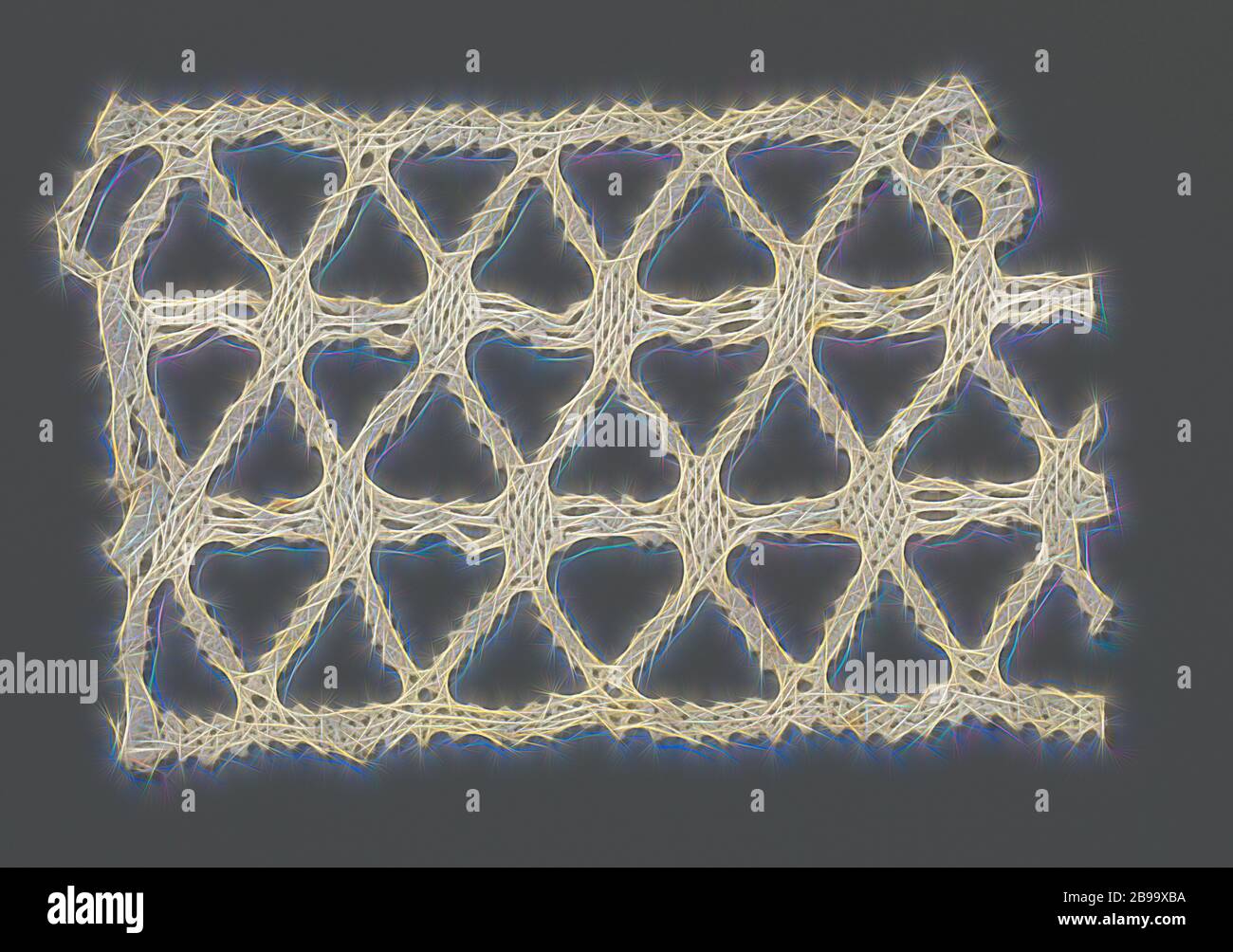 Strip of spool lace with triangles, Strip of natural spool of lace. We ...