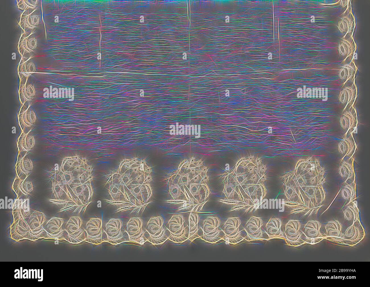 Apron of tulle-through work on machine tulle, Apron of natural-colored ...