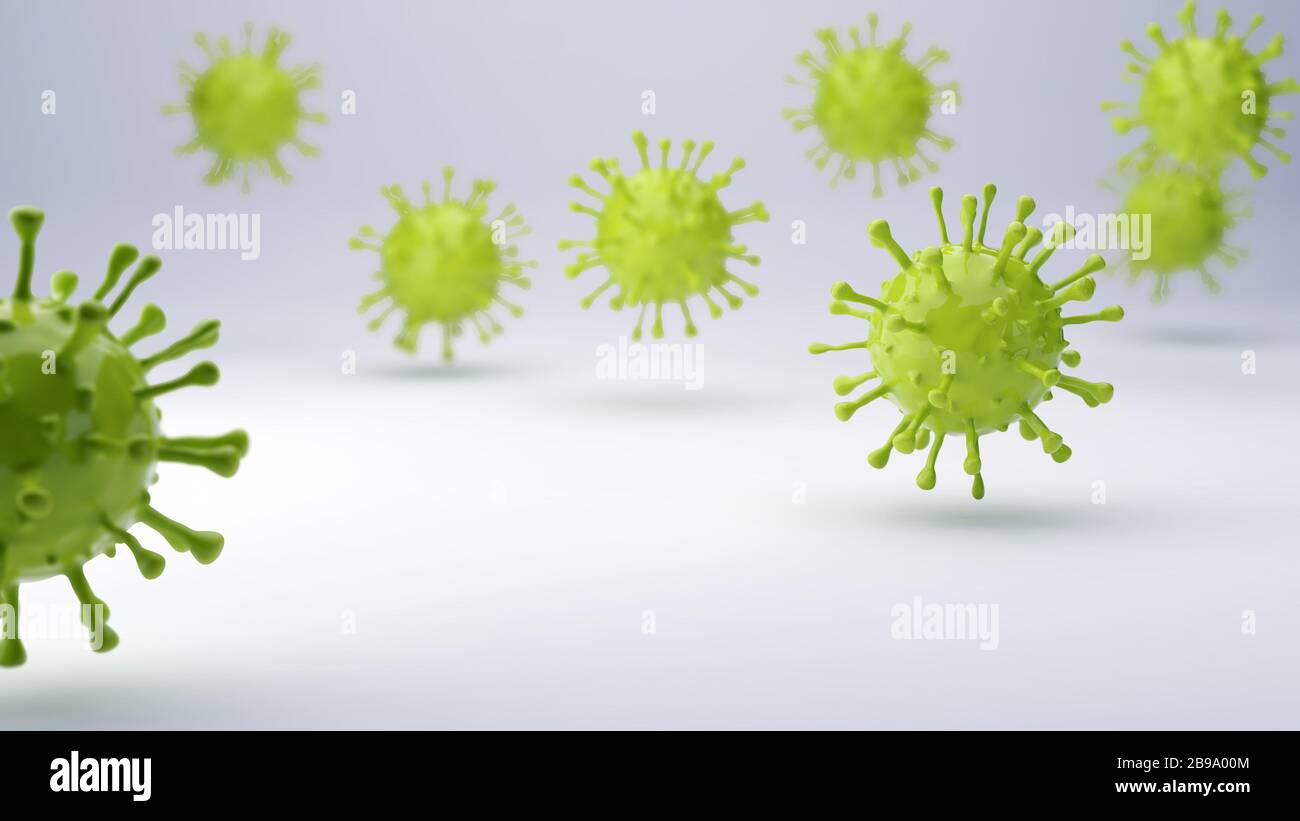 Corona virus infection 3d illustration background Stock Photo - Alamy