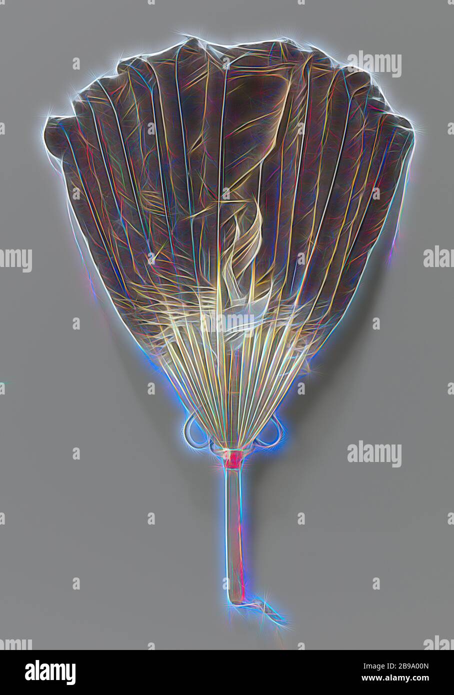 Stick fan with a twelve goose feather blade and a horn handle, Stick ...