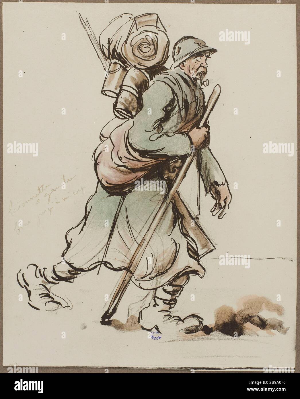 SKETCH OF WAR BY HE 1915-1916; SOLDIER FOR PIPE Sem (Georges Goursat ...