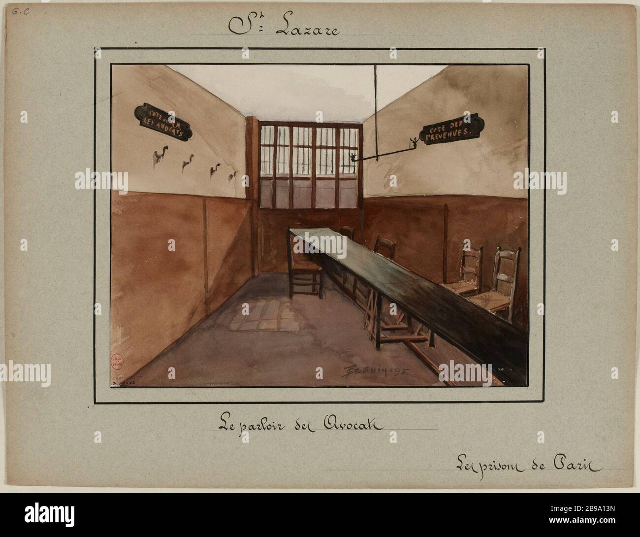 [The prisons of Paris] Prison Saint-Lazare; The parlor lawyers Stock ...