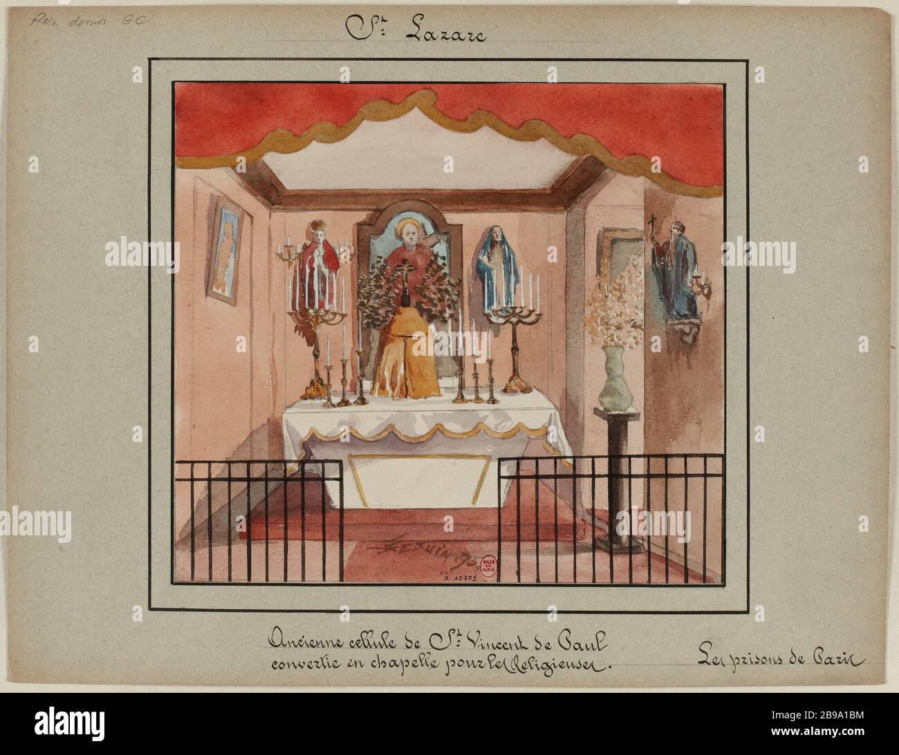 [The prisons of Paris] Prison Saint-Lazare; Old cell of St. Vincent de ...