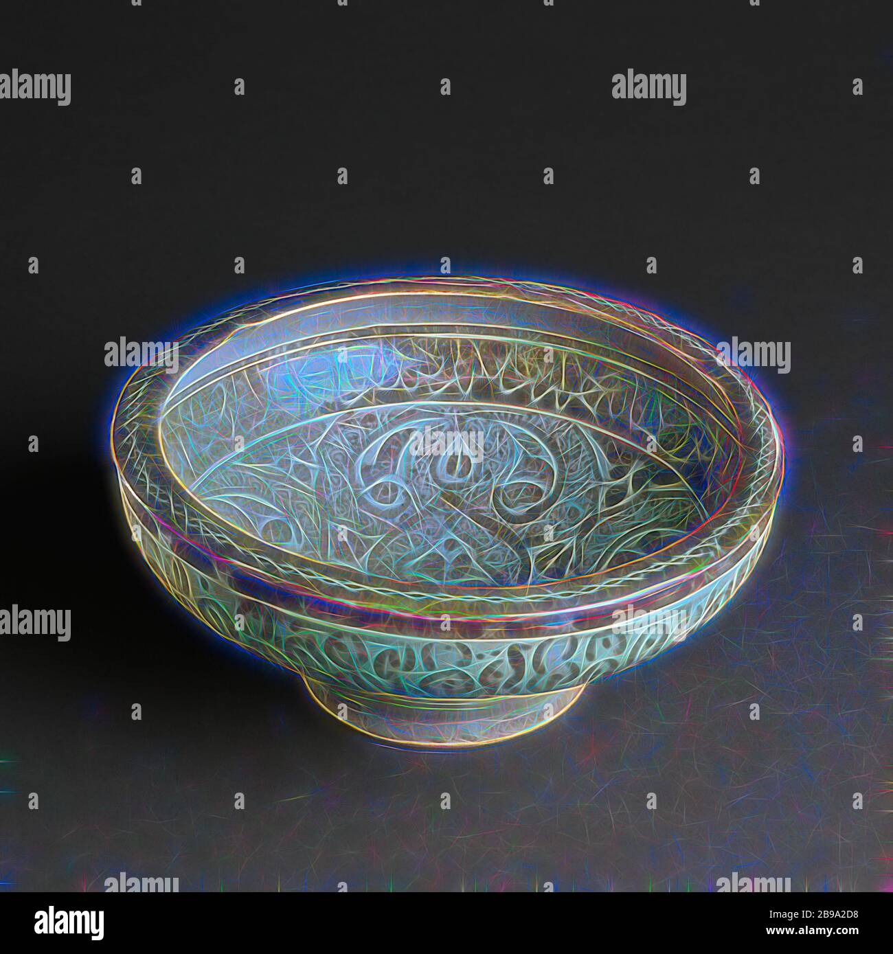 Bowl with an inscription and foliate scrolls, Come with a little ...