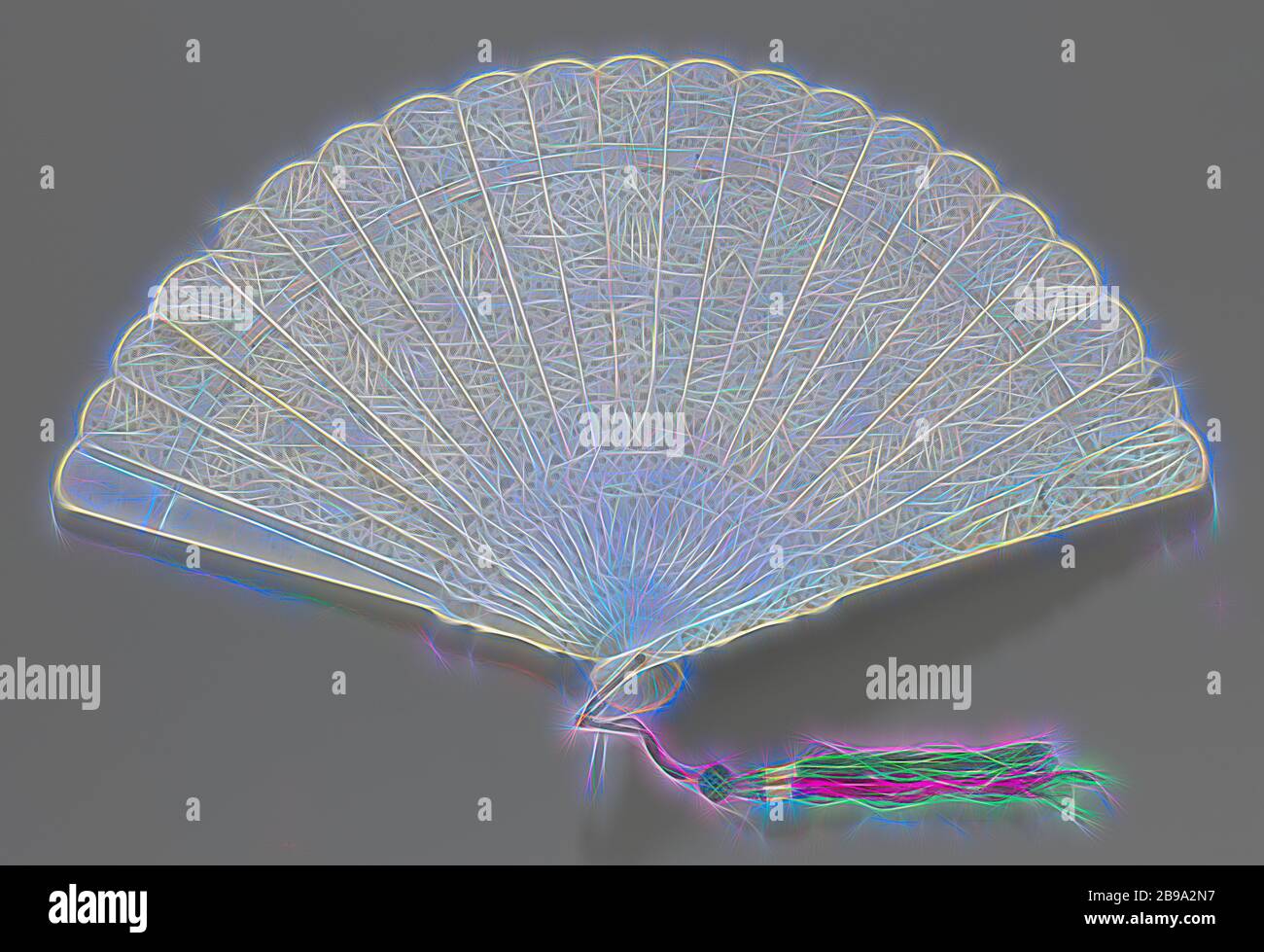 Brisé fan of leg (?) With dipped and embossed legs, with Chinese ...