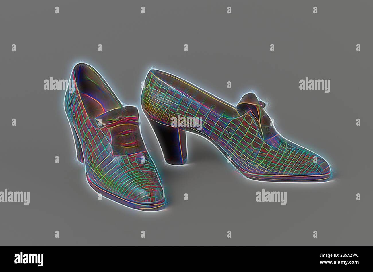 Shoe made of red-brown snake leather with a brown suede tongue with a ...