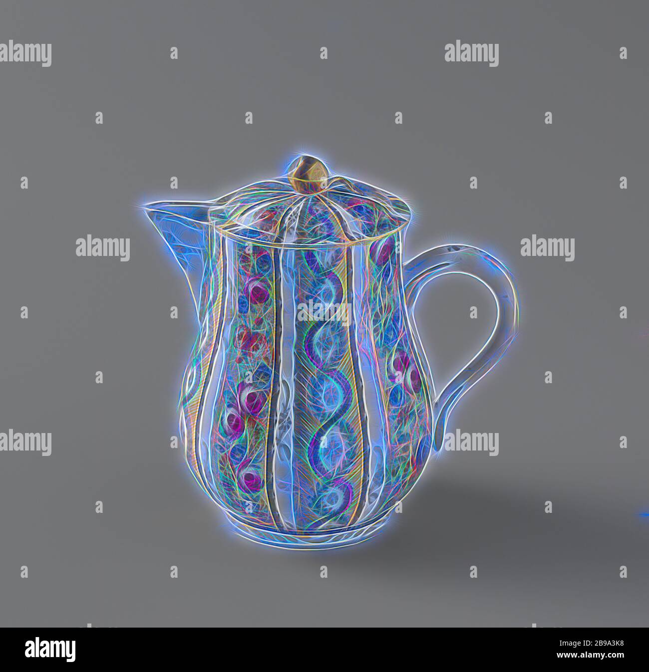 Milk jug with vertical borders, Milk jug with a pear shaped body ...