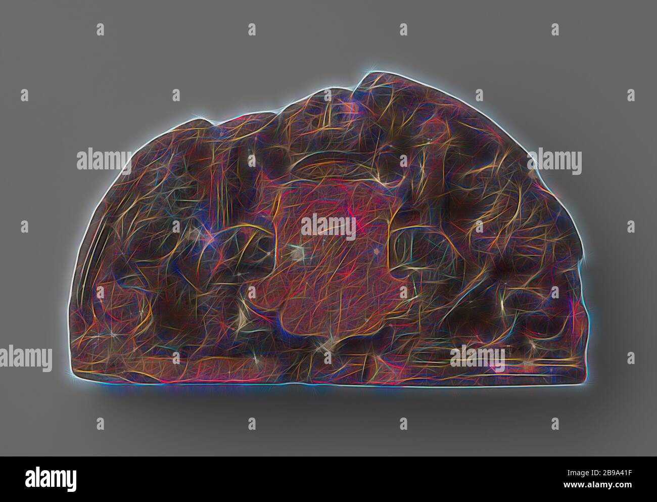 Fireplace capstone with the Spanish Habsburg weapon, Semicircular fire ...