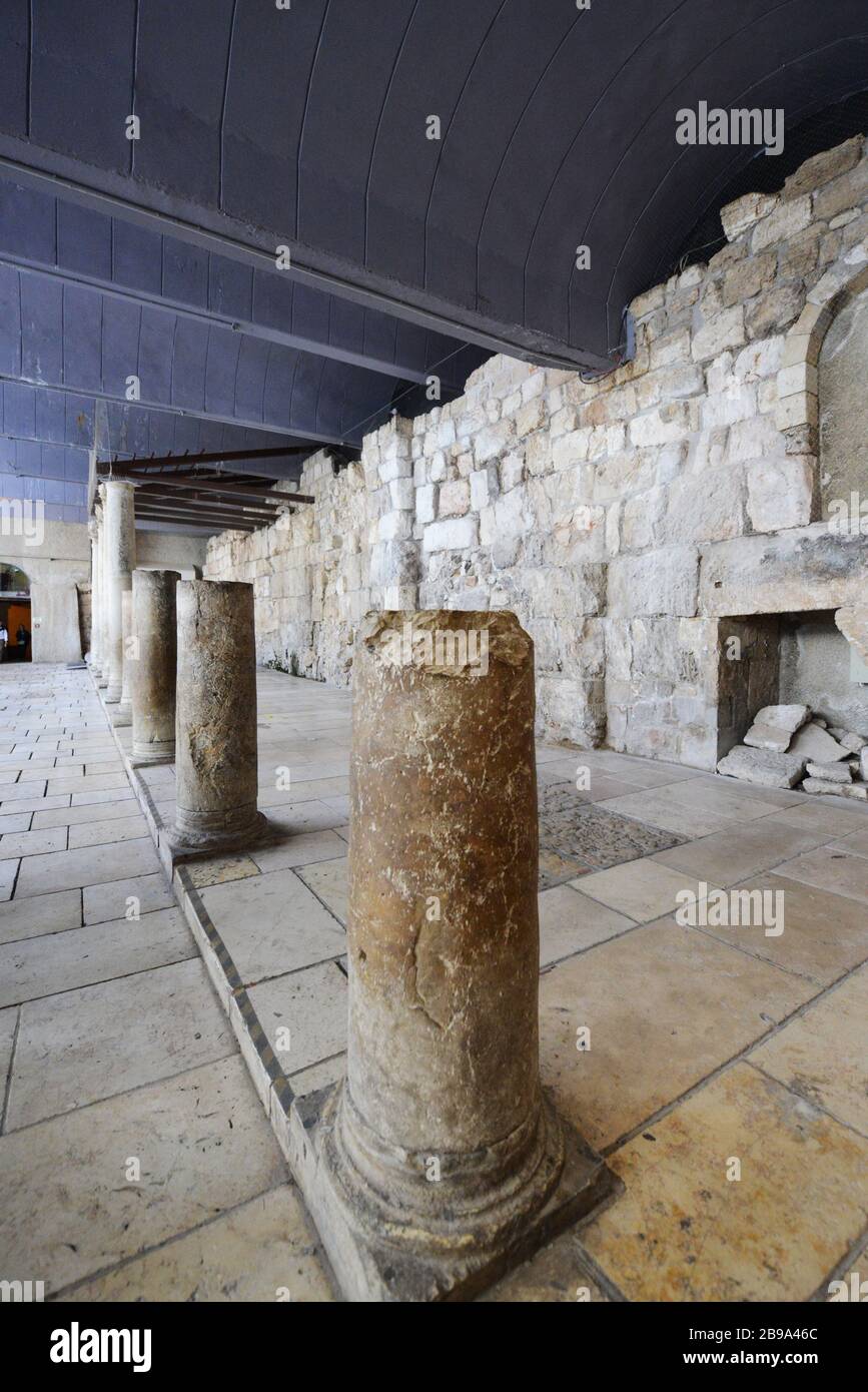 The Cardo- main street in the Ancient Roman city in Jerusalem Stock ...
