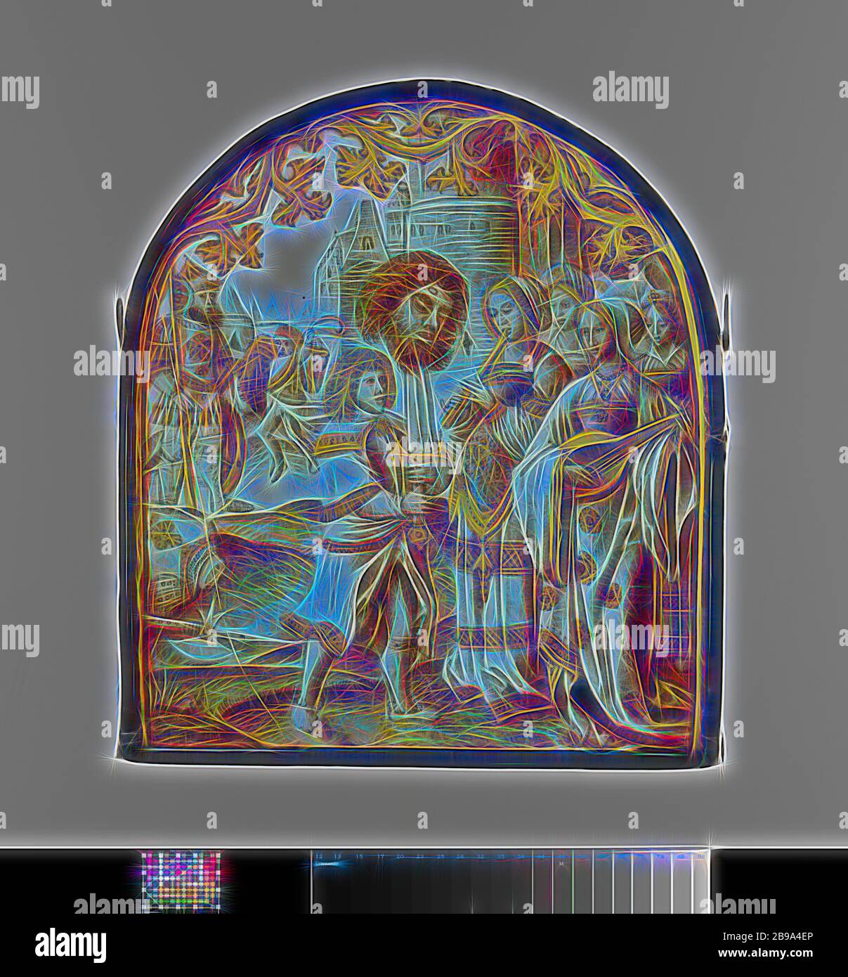 The triumph of David, David and Goliath (1 Samuel 17: 51ff). Stained ...