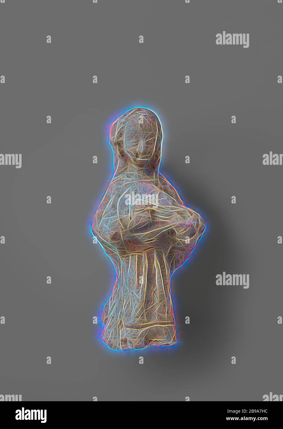 Angel playing a lute, Nederlanden, 1450 - 1500, pipe clay, h 5.9 cm × w ...