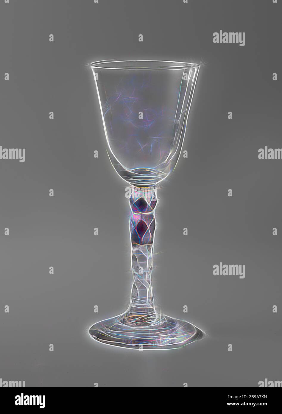 Three glass putti with a snake, Conical foot. High, facet-cut trunk ...
